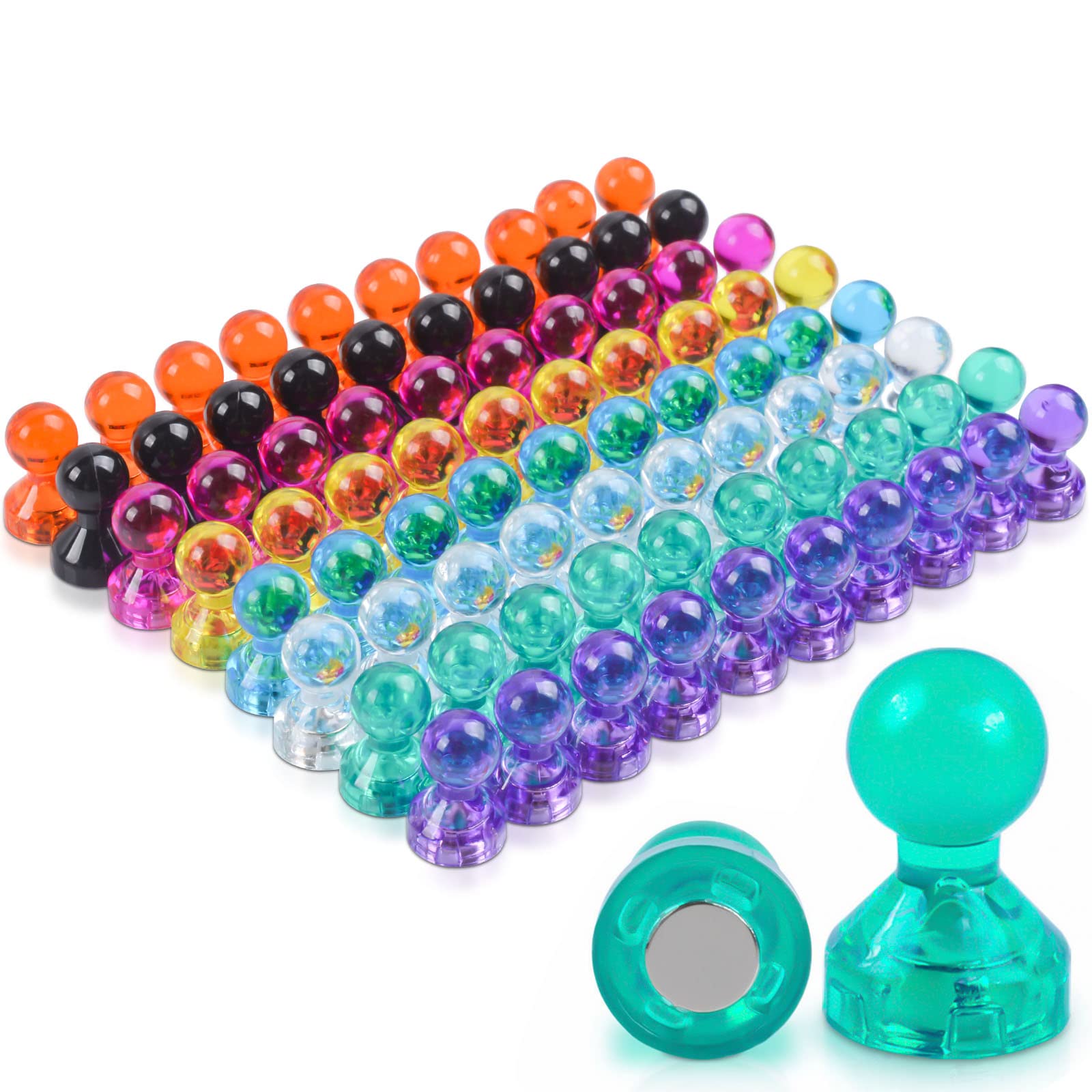 Amazon.com: 80 PCS Colorful Refrigerator Magnets, Strong Push Pin ...