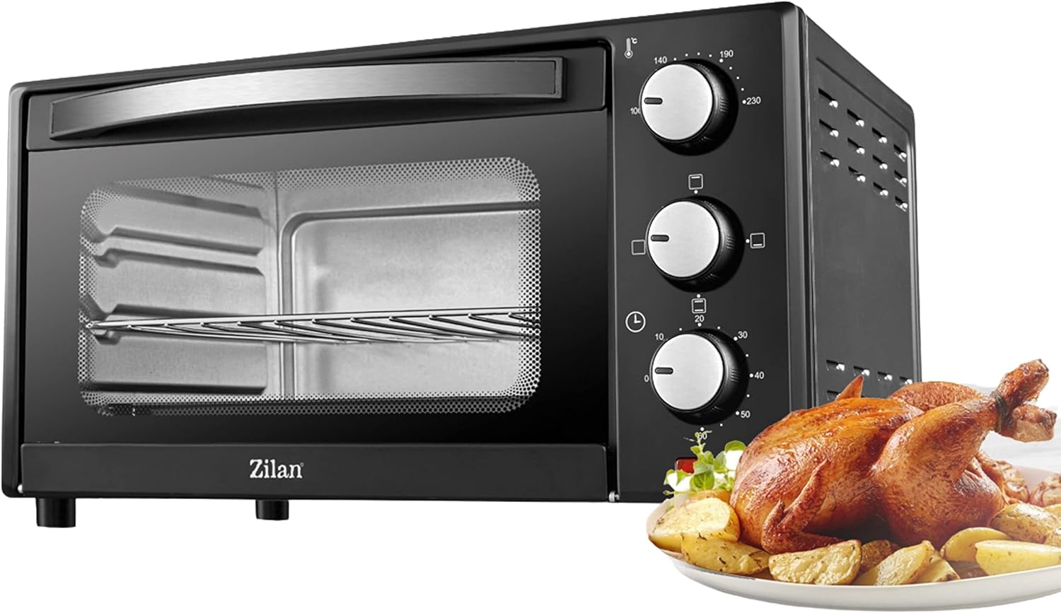 Mini Backofen 15 Liter | 1200 Watt | 60°-230°C | 60 min Timer ...