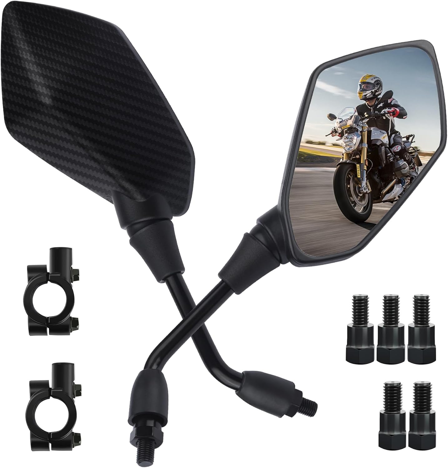 Amazon.com: 2PCS Motorcycle Mirrors,360° Adjustable Motorcycle Side ...