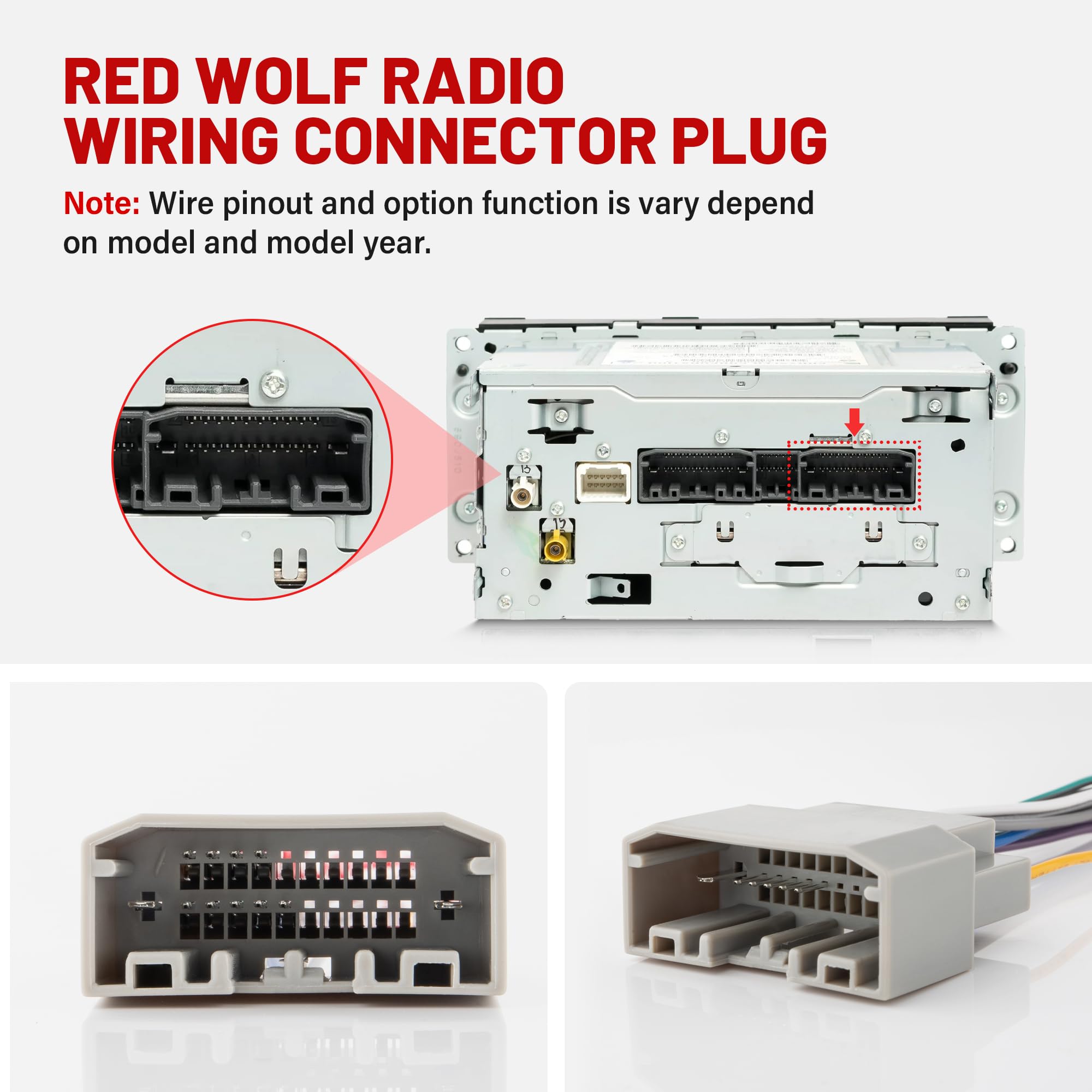 Snapklik.com : RED WOLF Radio Wiring Harness Compatible