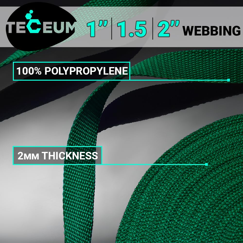 Snapklik.com : 2 Inch Webbing Emerald Green 50 Yards 2 Heavy-Duty Wide ...