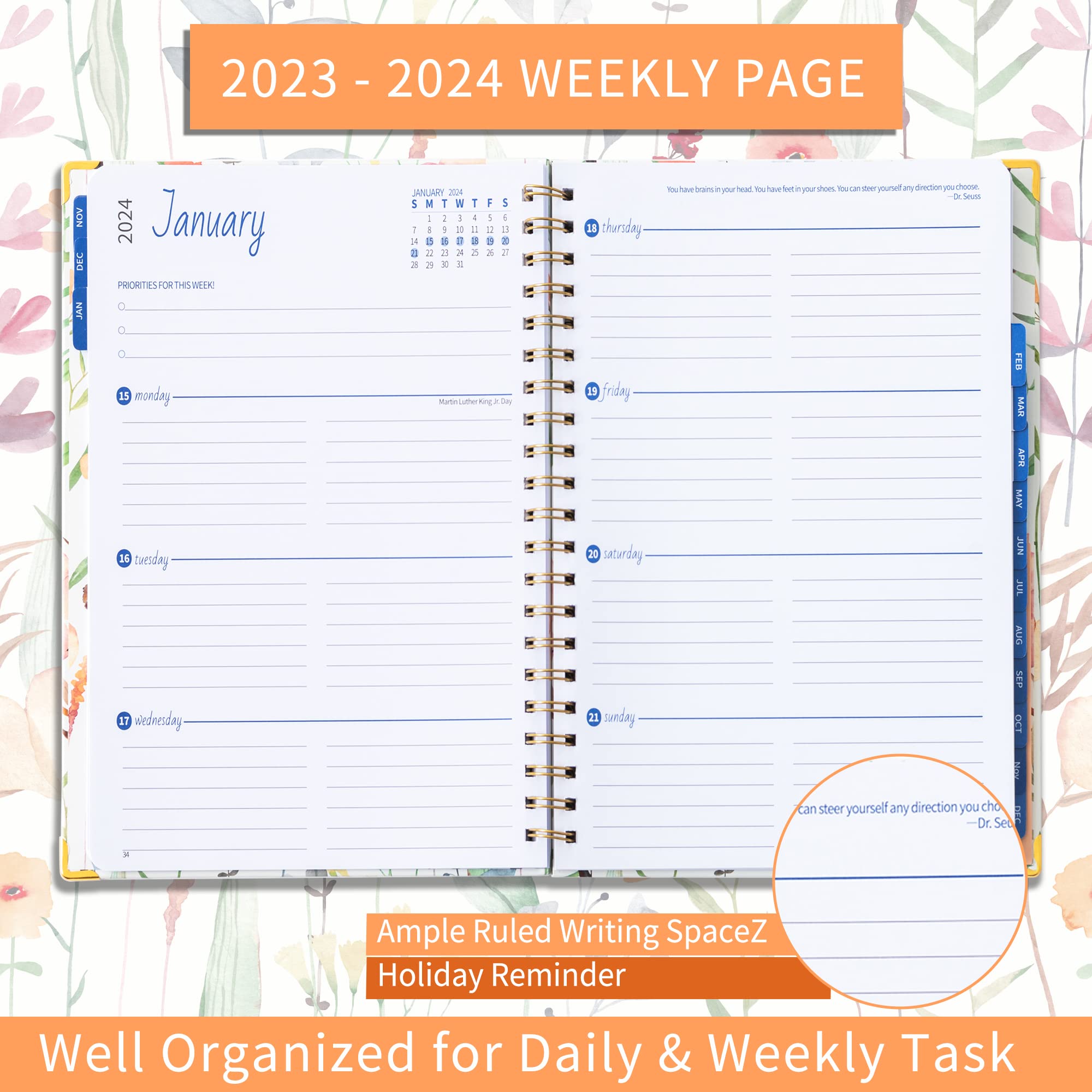 Snapklik.com : Windrio 2024 Multicolor Large 85"x11" Hardcover Teacher ...
