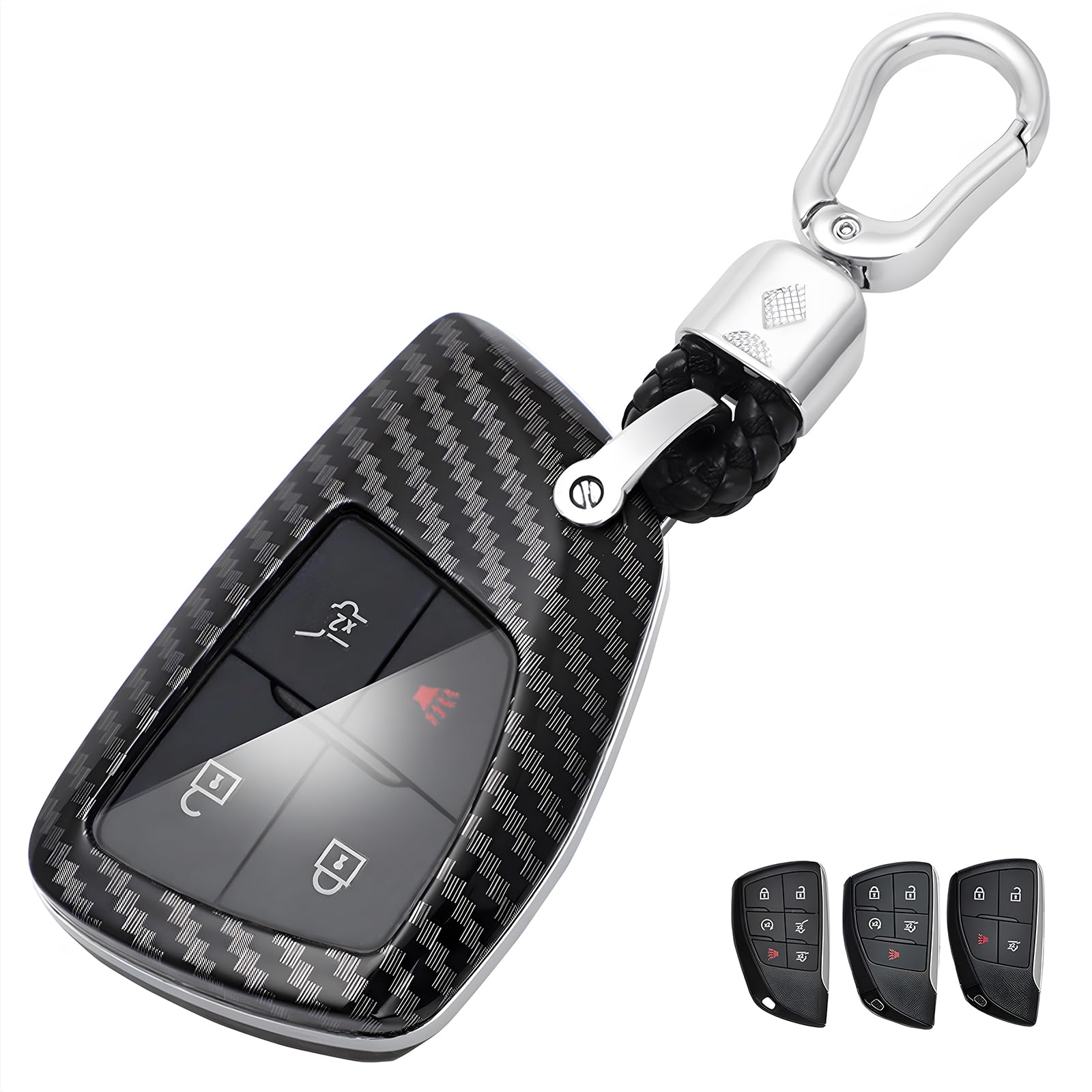 Amazon.com: for Chevy for GMC Key Fob Cover, ABS Carbon Fiber Pattern ...