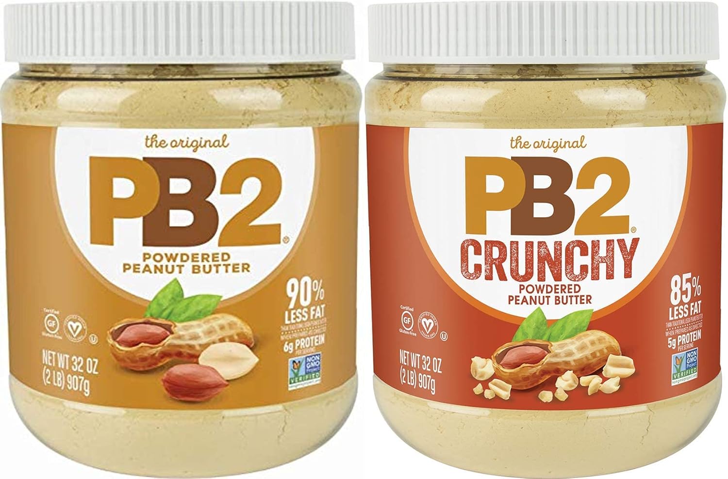 Amazon.com : PB2 Bundle of Original PB2 and Crunchy PB2-32 oz jars ...