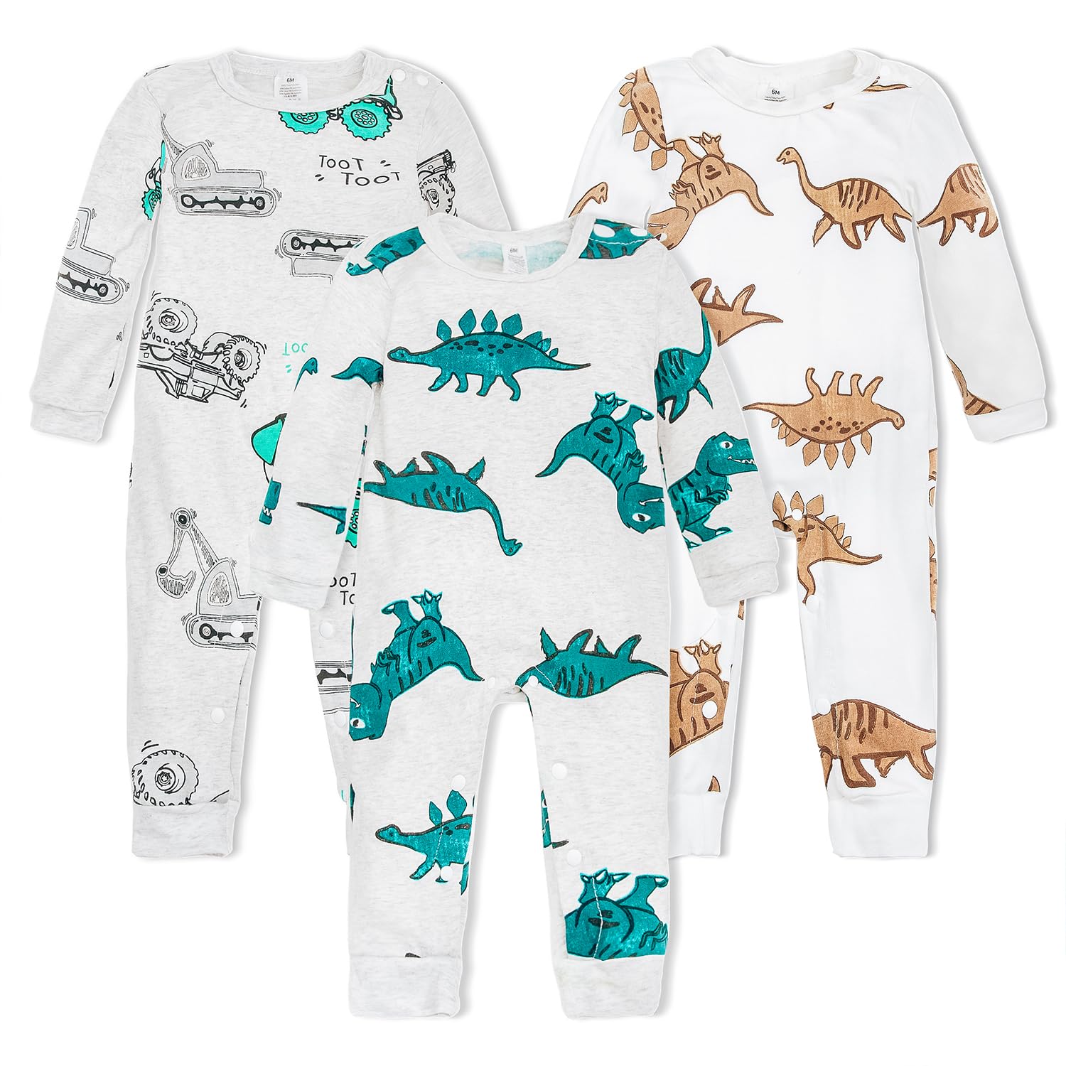 Joyo roy Footless Baby Sleepsuits for Baby Boy 3Pack Cotton Baby ...