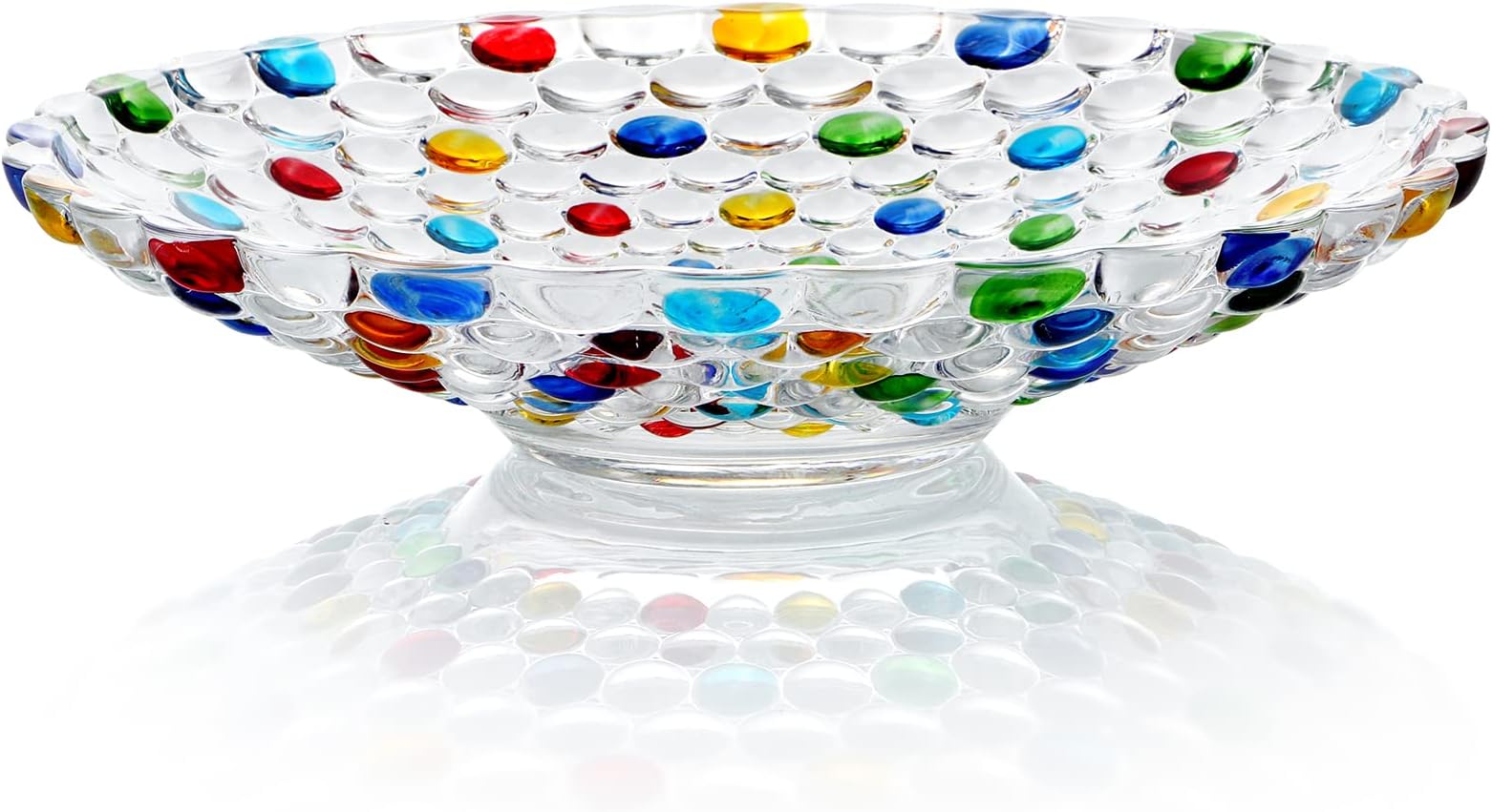 Amazon.com | MDLUU 11.5'' Glass Crystal Bowl Centerpiece, Colorful ...