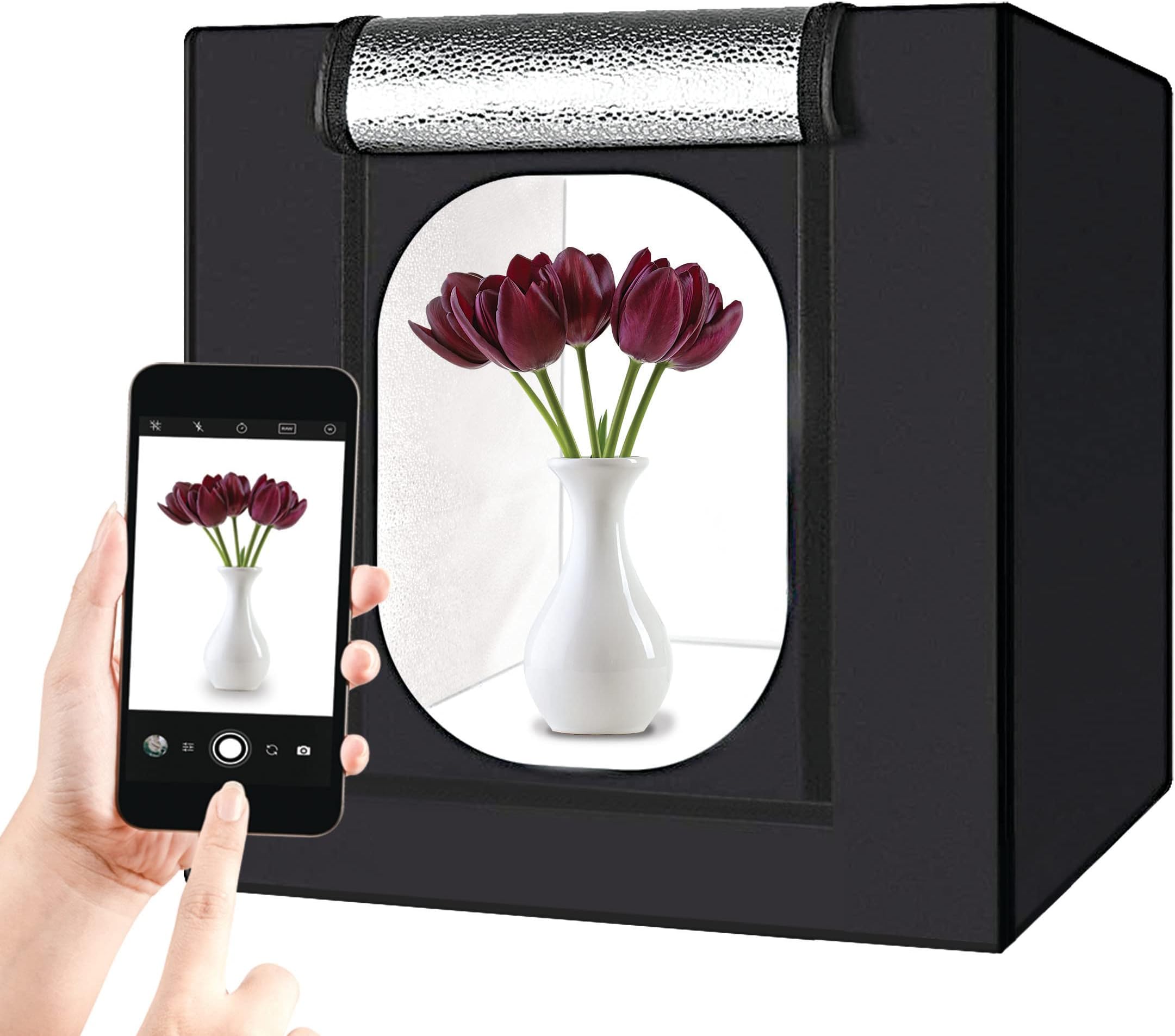 Amazon.com : Bower Portable 24" Studio Light Box for Smartphones, DSLRs ...