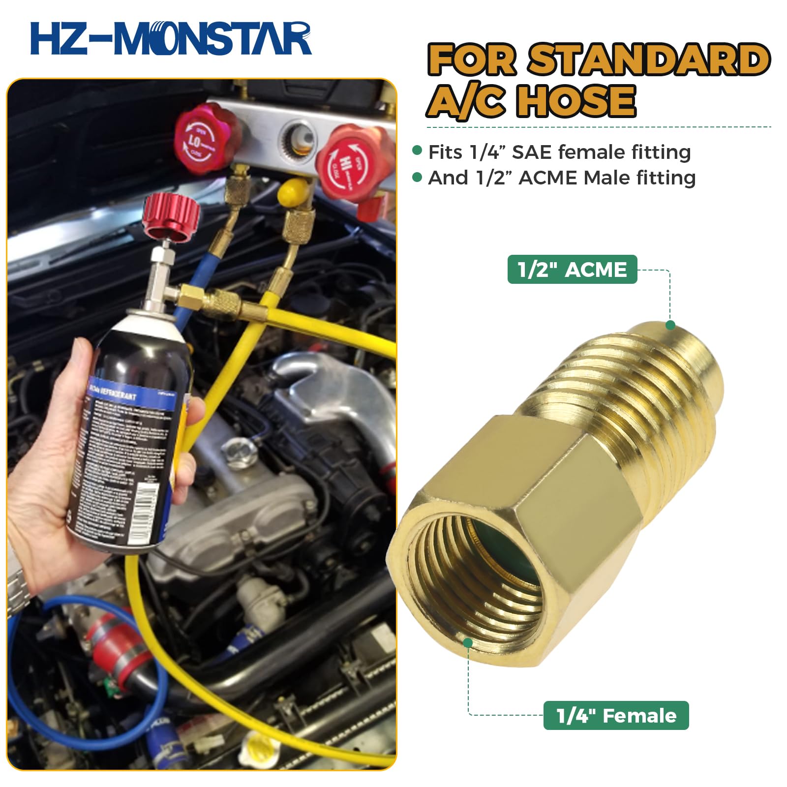Snapklik.com : HZ-MONSTAR R134a Can Tap, Automotive R134a Self Sealing ...
