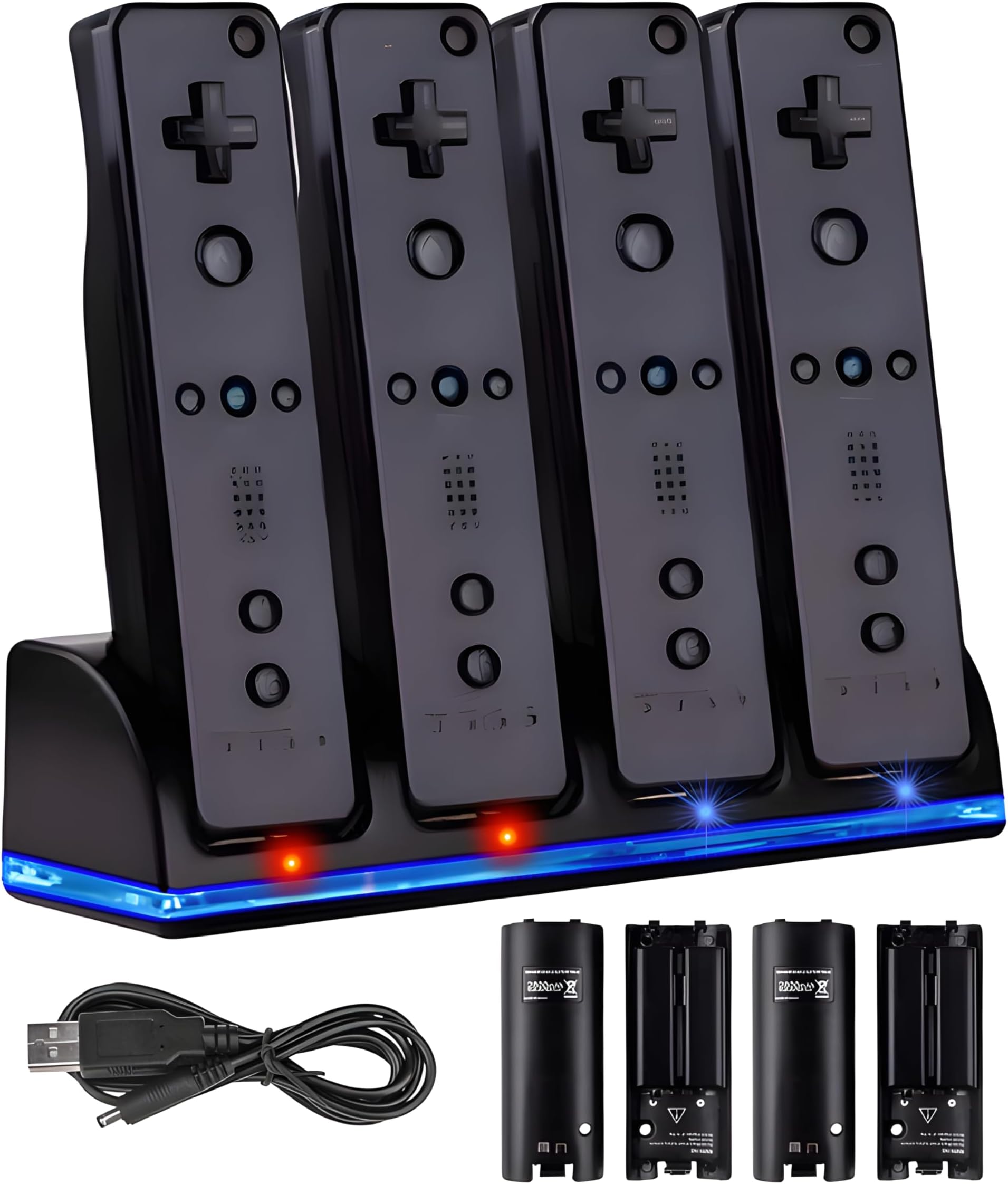Amazon.com: 4-in-1 Charging Station for Wii Remote Controller with ...