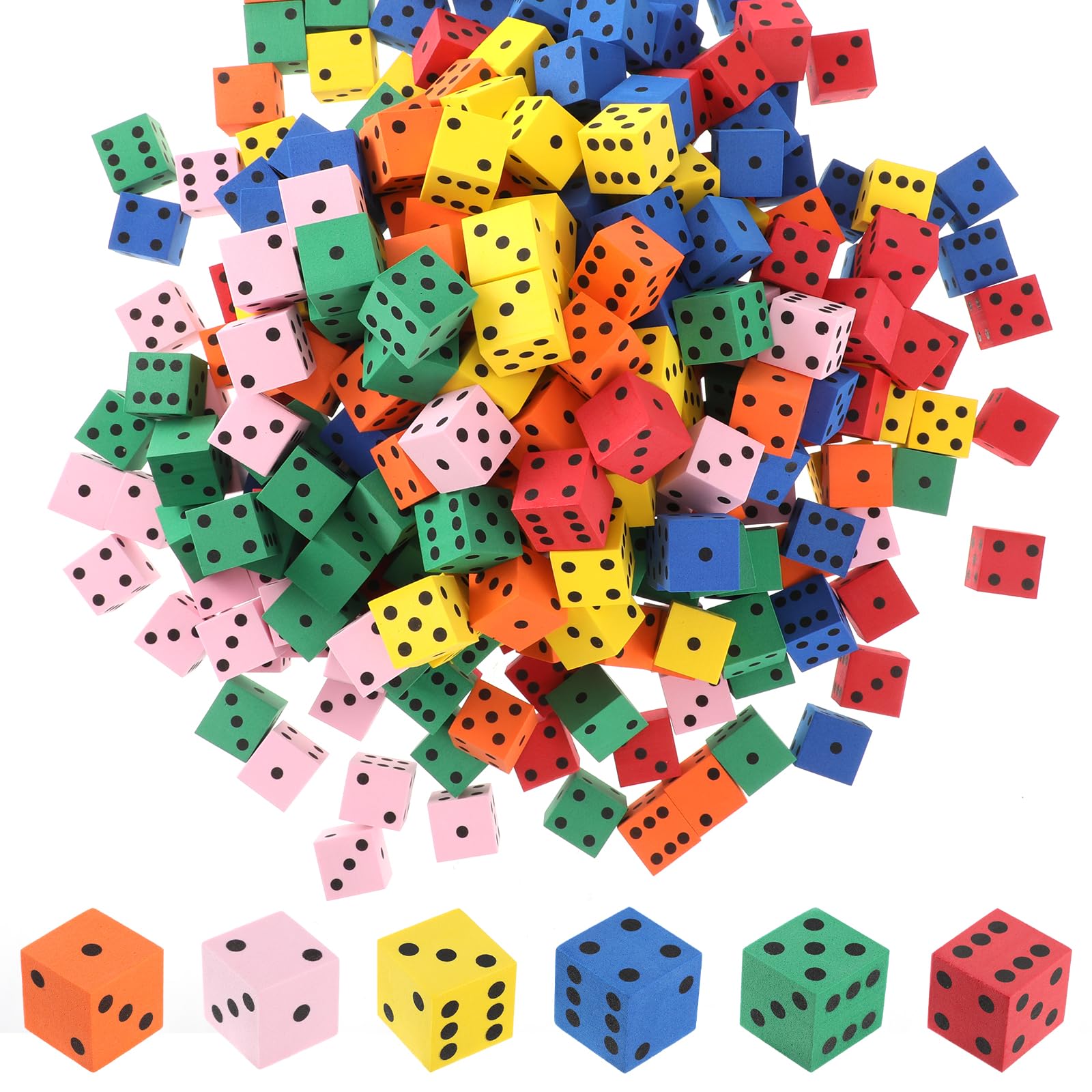 Amazon.com: Jenaai 300 Pcs Foam Dice Small Foam Cubes with Number Dots ...