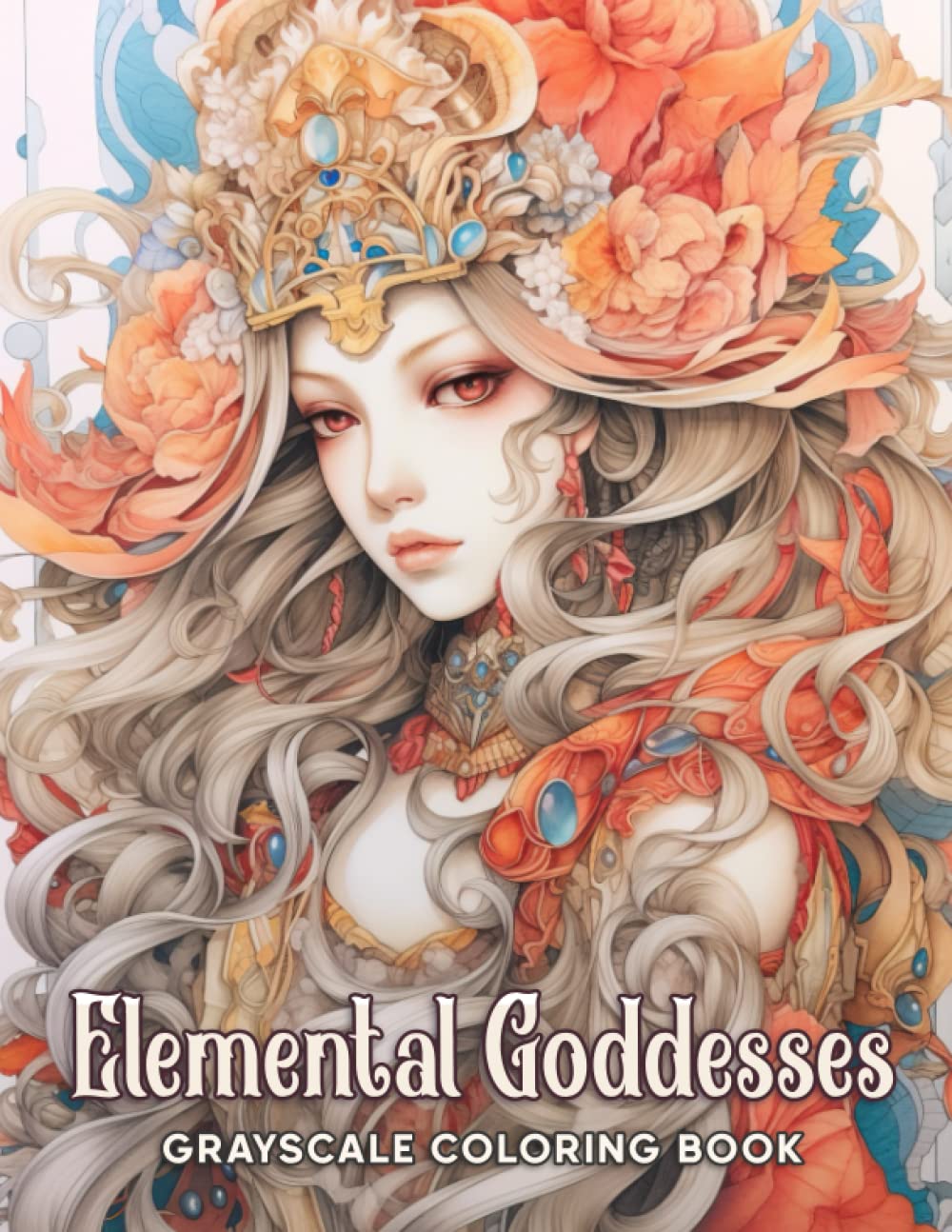 Amazon | Elemental Goddesses Grayscale Coloring Book: Immerse Yourself ...