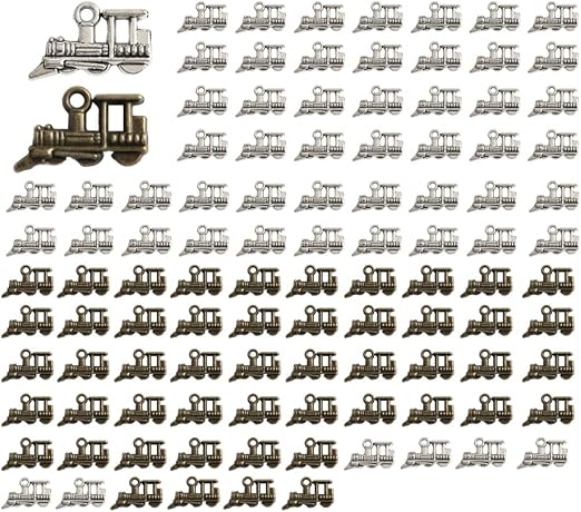 Amazon.com: Opexicos 100Pcs Train Charms Train Engine Pendants Antiqued ...