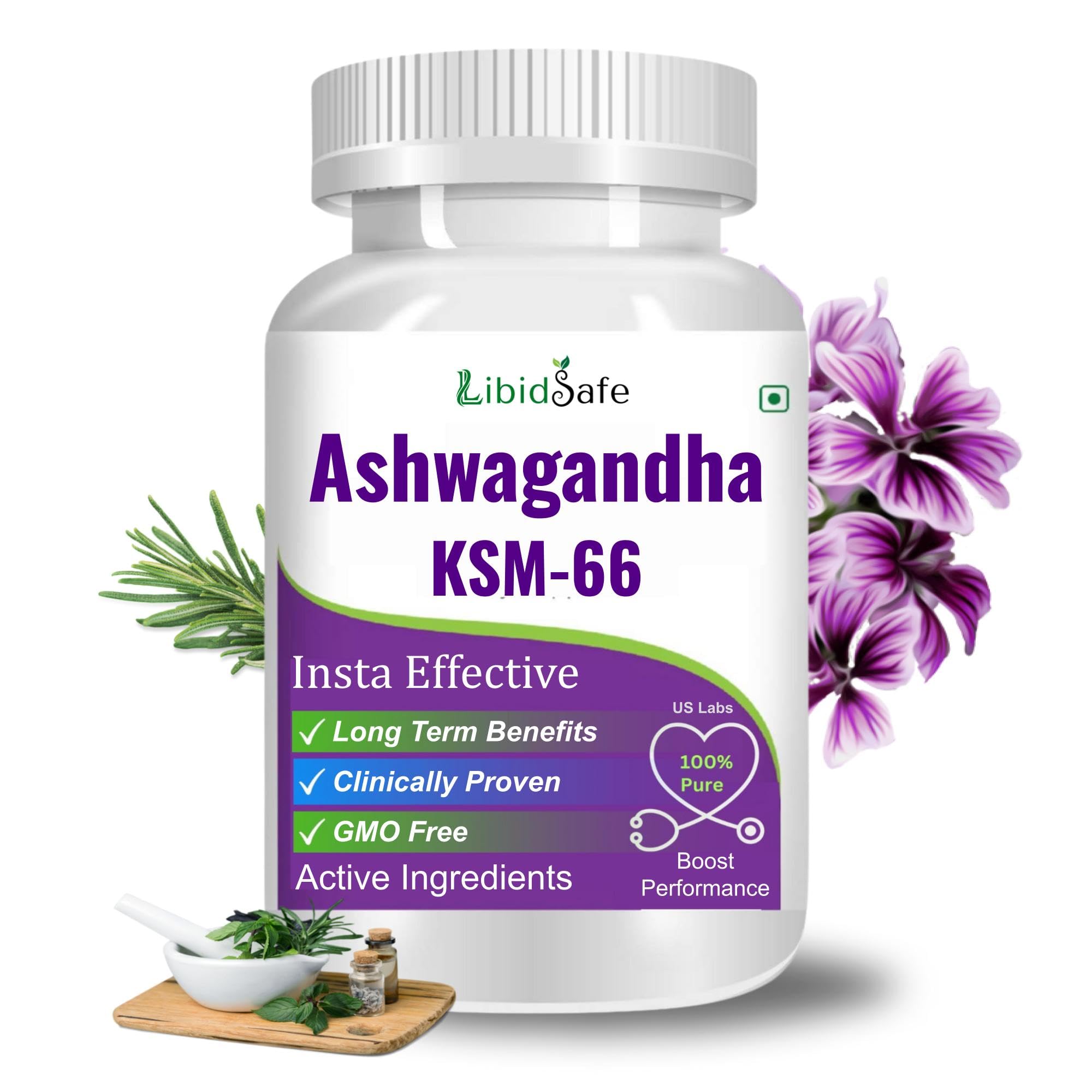 Organic Ashwagandha KSM-66 Extract Capsules - Premium Health Supplement ...