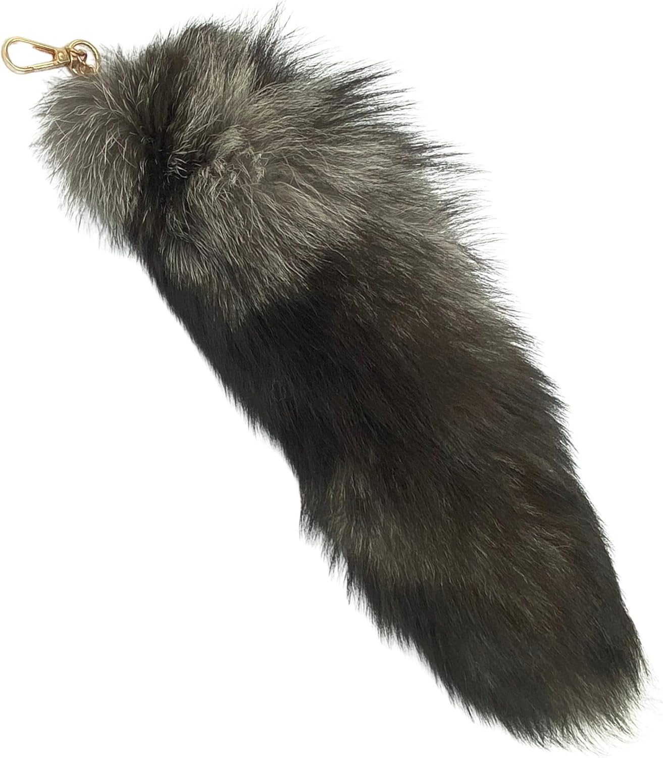 Amazon.com: Marsrut Fox Tail Keychain - Real Fur, Soft Dark Black ...