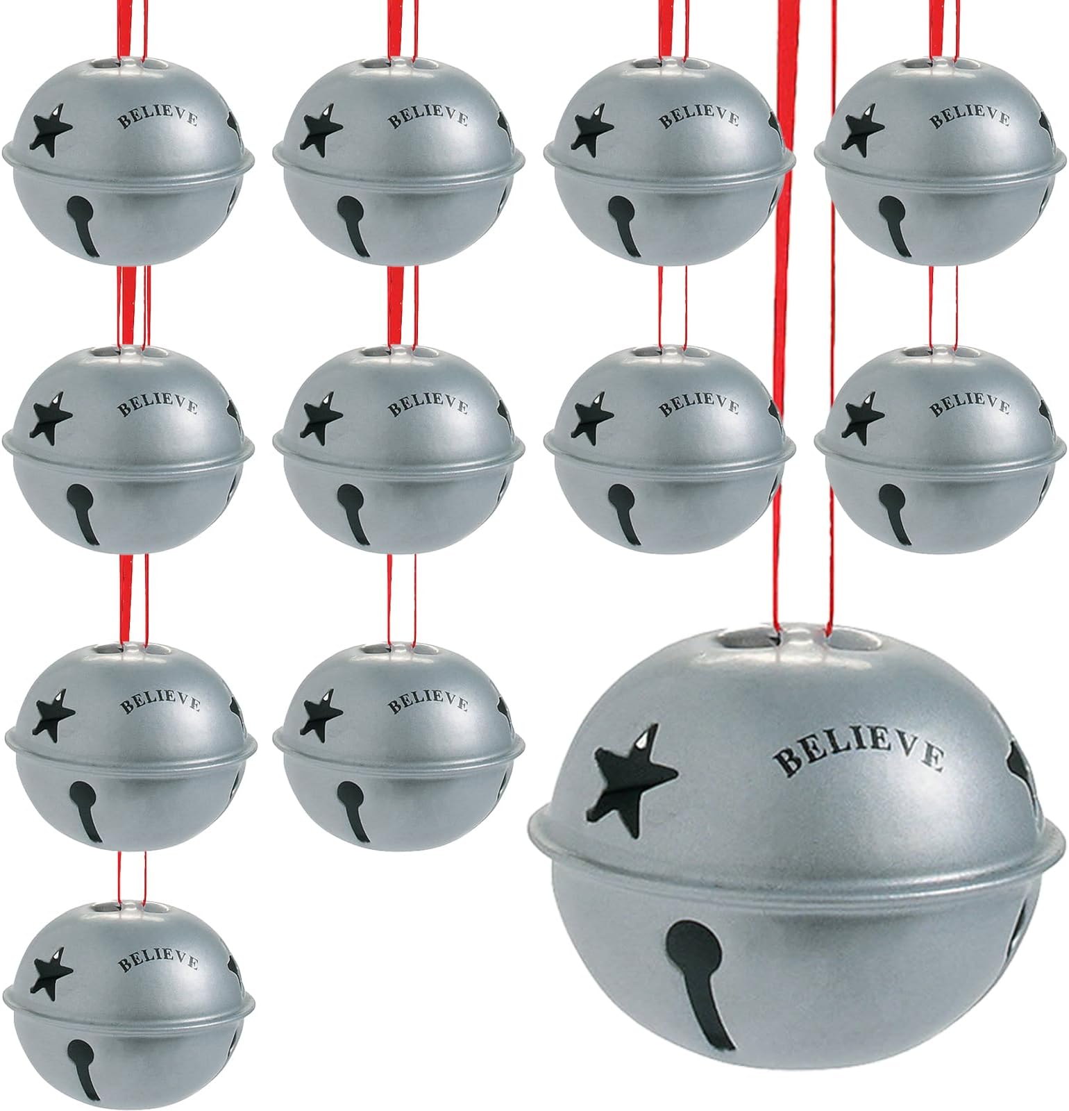 Amazon.com: Believe Bell Christmas Ornaments - Set of 12 - Believe in ...