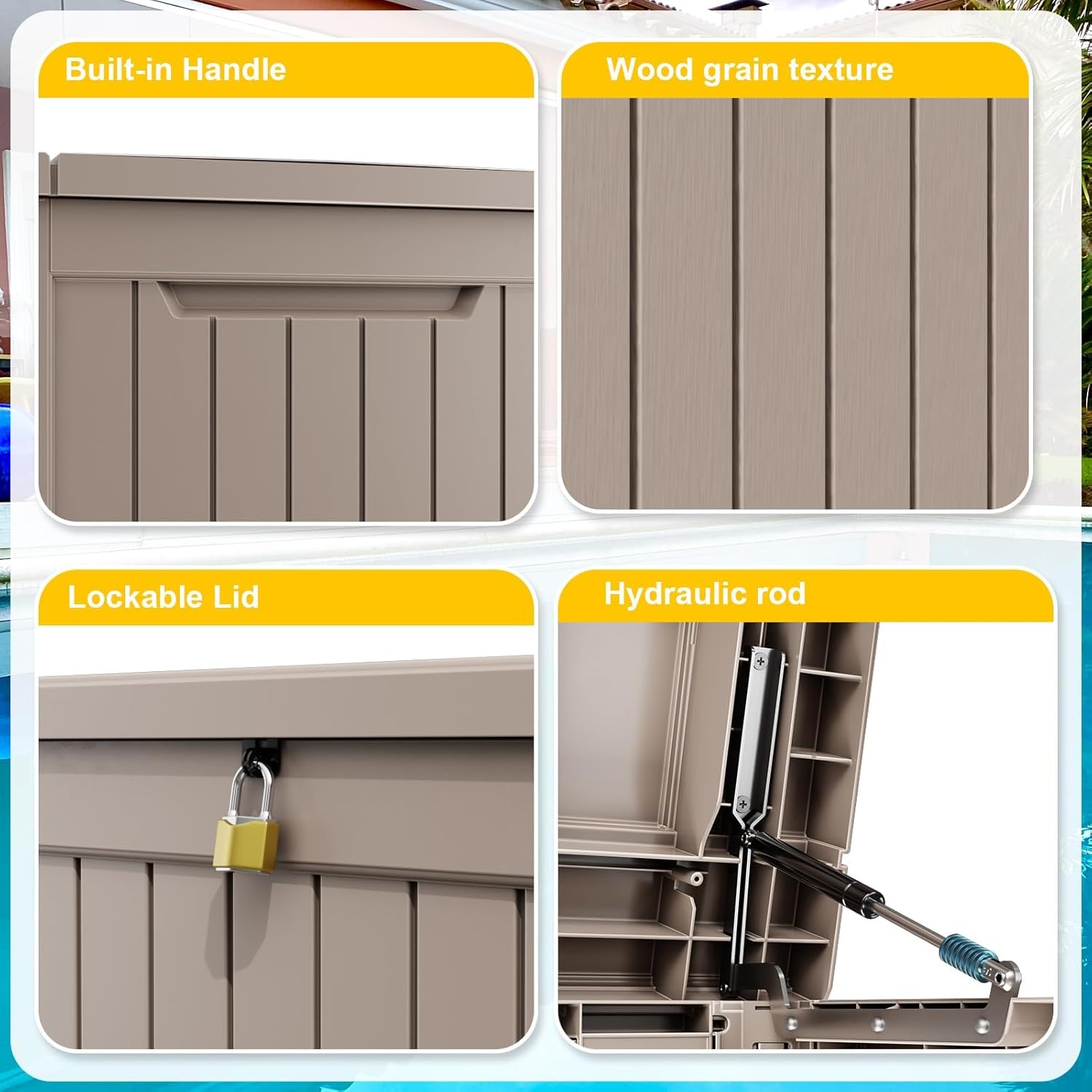 Caja de cubierta de resina de 230 galones, cajas impermeables para ...