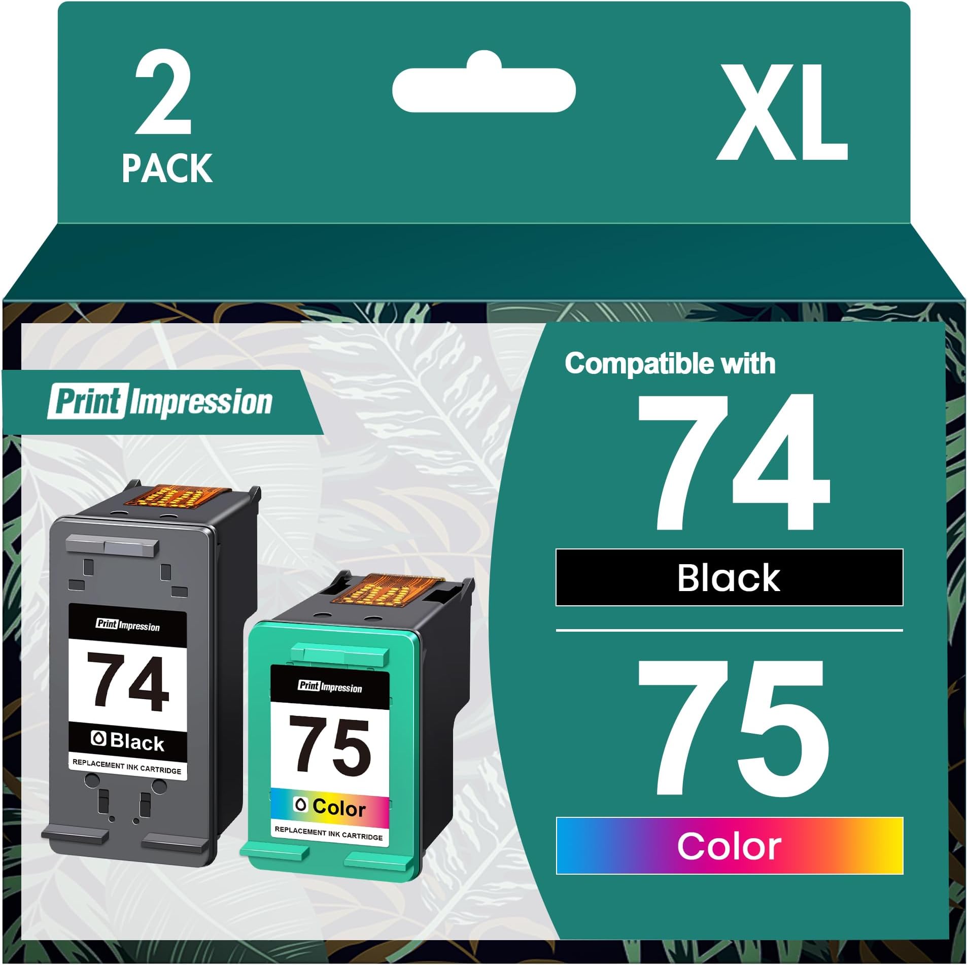 Amazon.com: 74XL 75XL Ink Cartridge High-Yield 2-Pack Combo Replacement ...