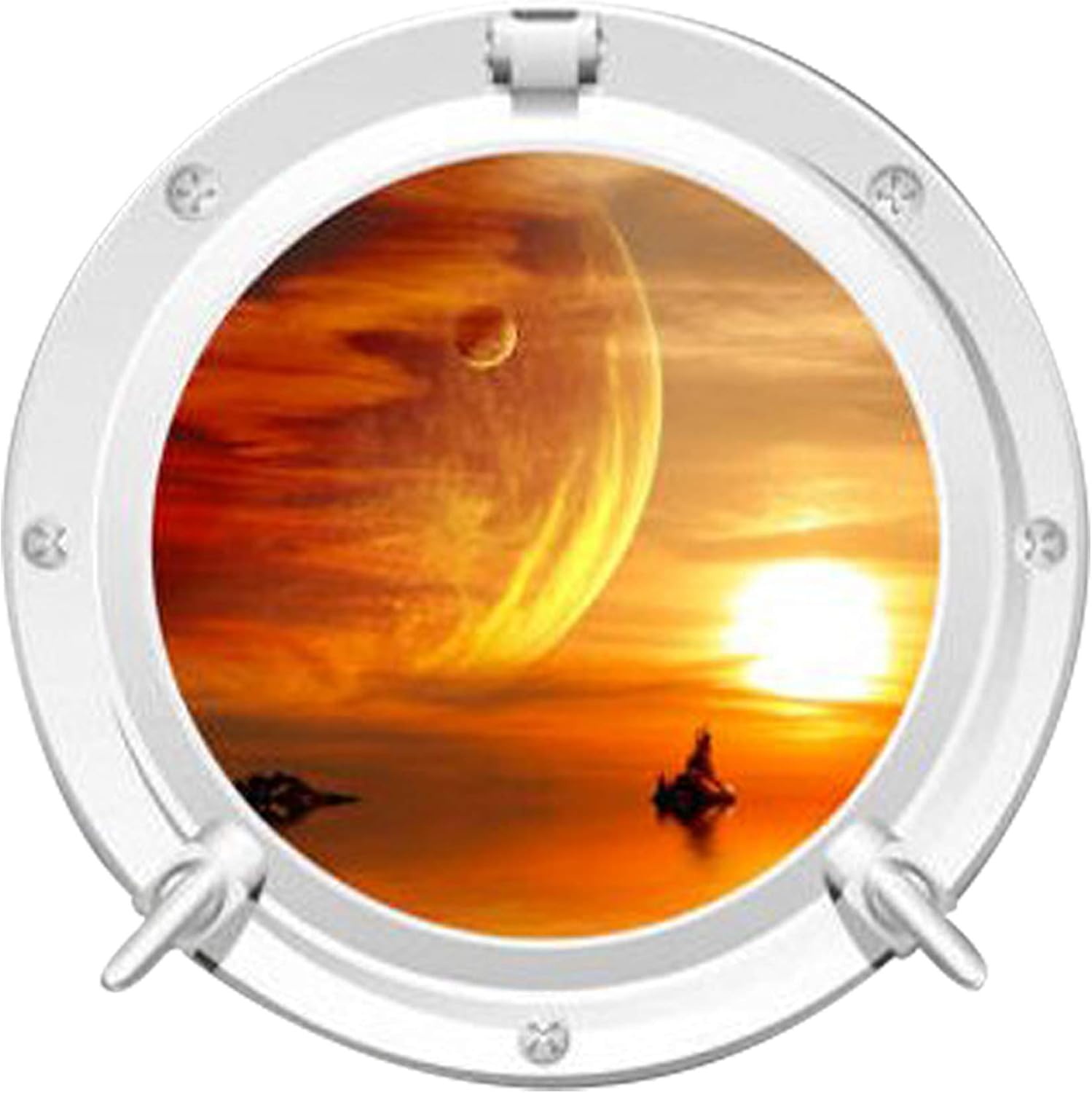 Amazon.com: MySticky Sci-Fi 3D Round Porthole Removable Vinyl Peel ...