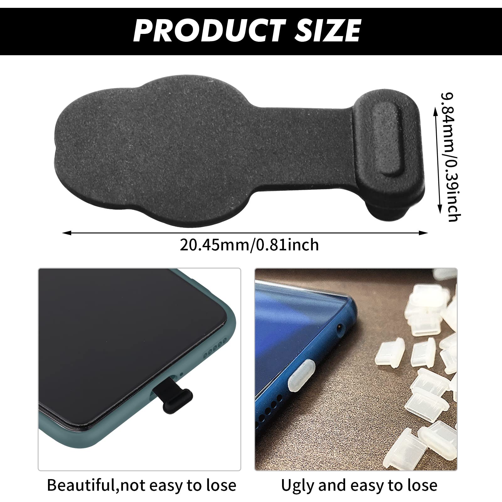 Charging Port Cover 10-Pack Phone Charging Port Dust Covers - PVC Type ...