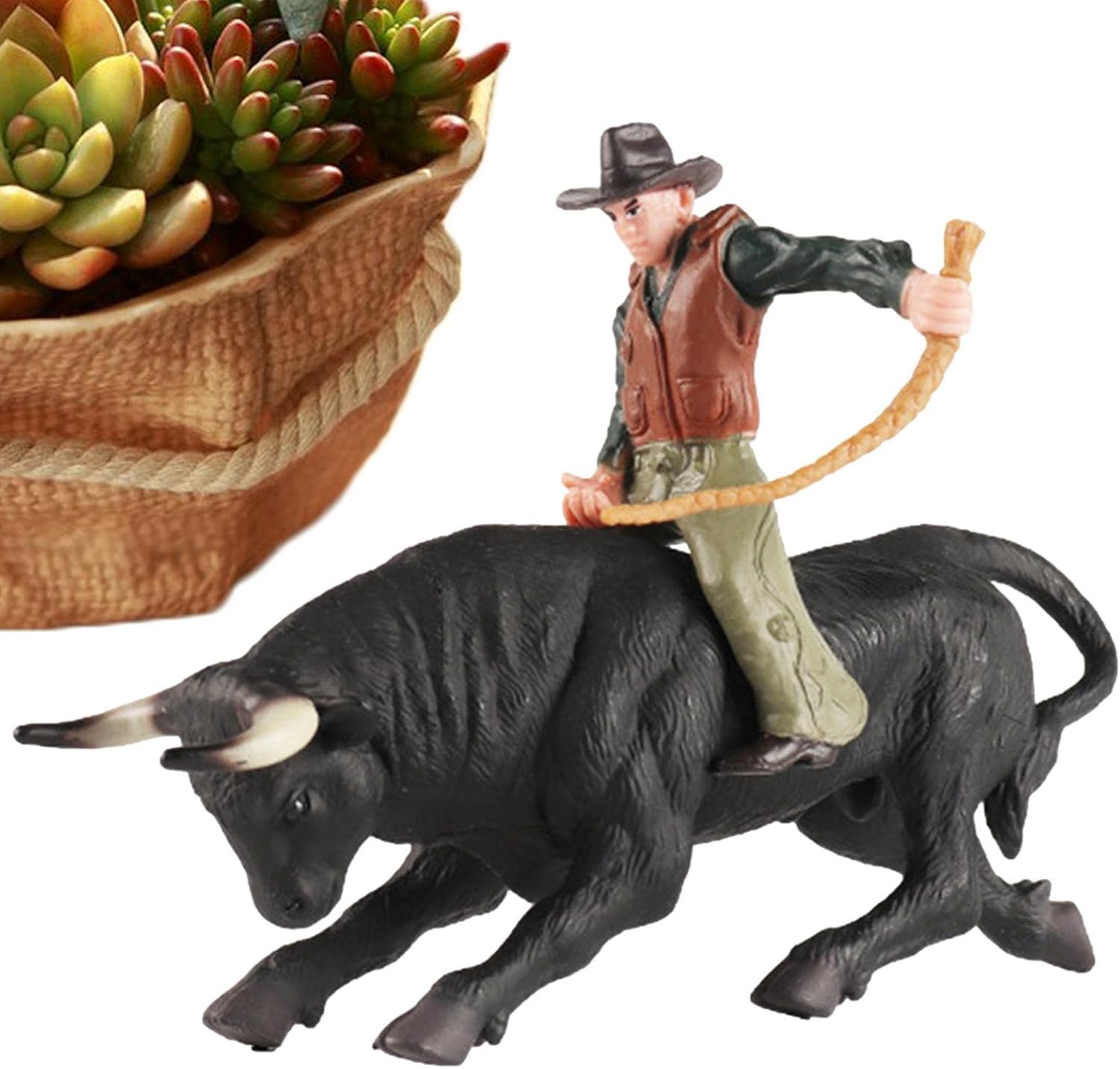 HIFONI Bull Riding Figurine Toy | Realistic Spanish Bullfighter Cattle ...