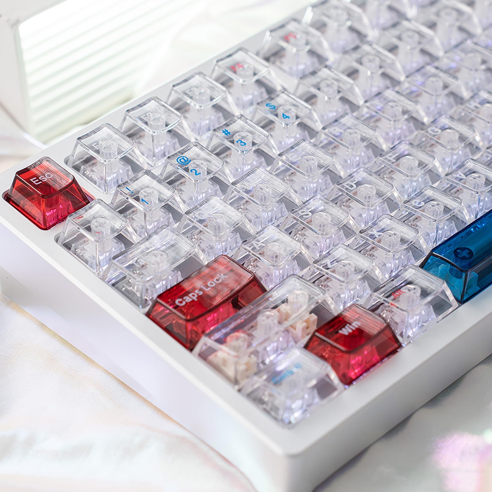Amazon.com: Crystal Clear Keycaps, Transparent Keycaps 75 Percent, 156 ...