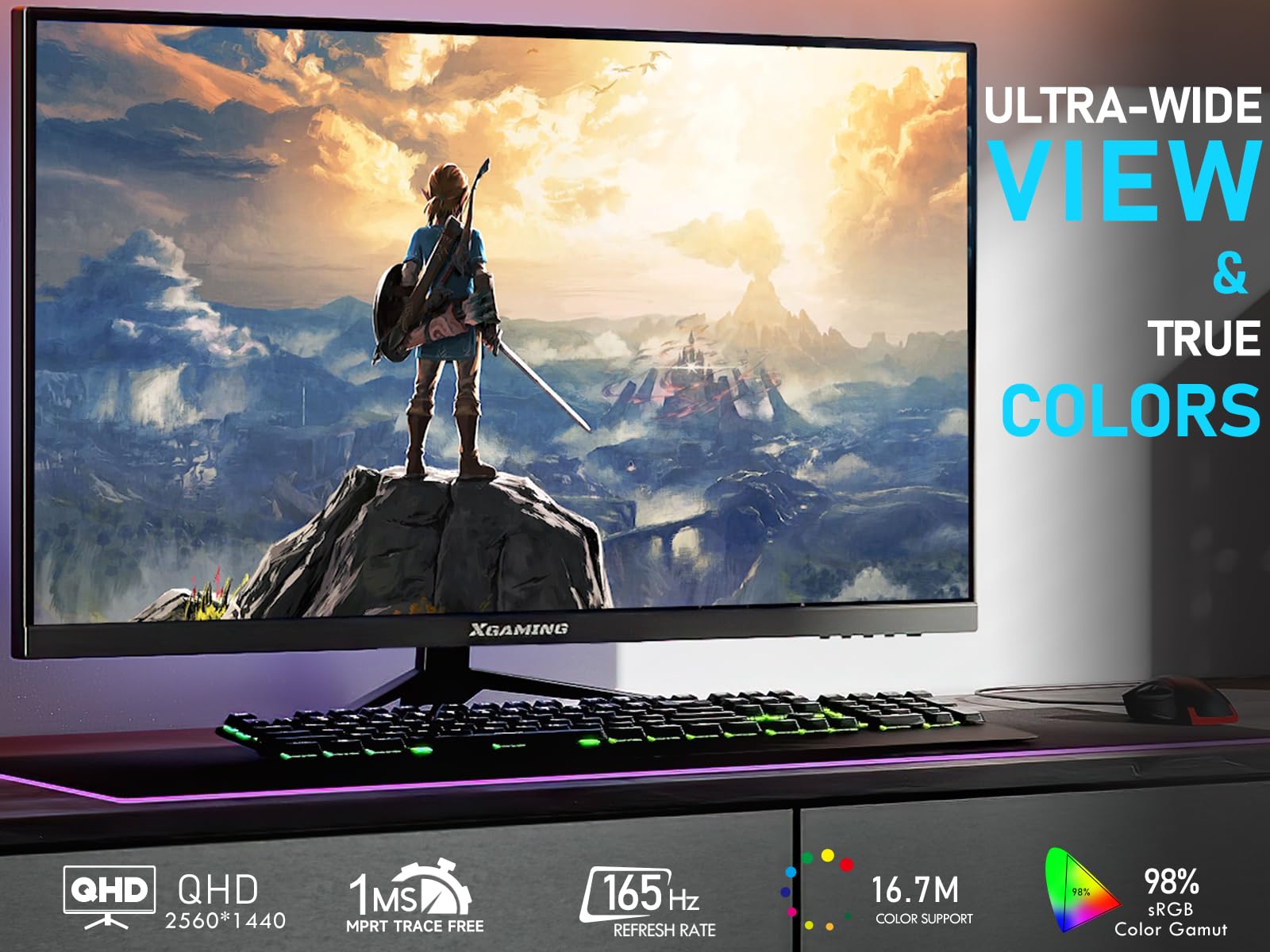 Snapklik.com : 27 Inch Curved Monitor 2K 165Hz 1500R, QHD 2560 X 1440p ...