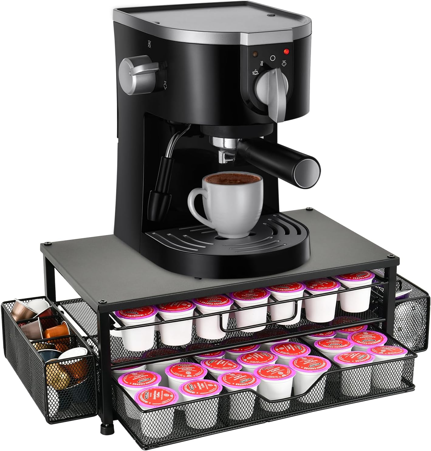 Amazon.com: Coffee Pod Holder for K Cup Holder Drawer, 2 Tier Sliding ...
