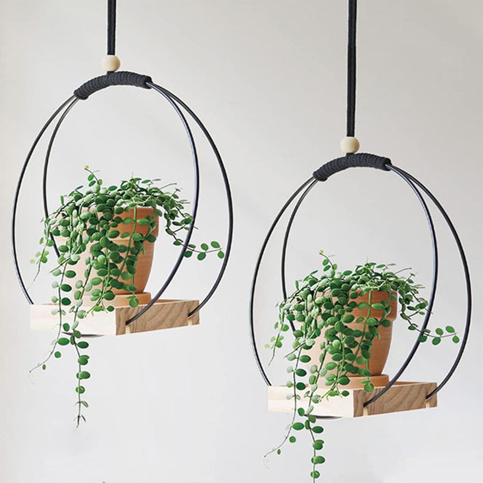 Amazon.com: CLQ 2Pcs Hanging Planters for Indoor Plants, Black Hanging ...