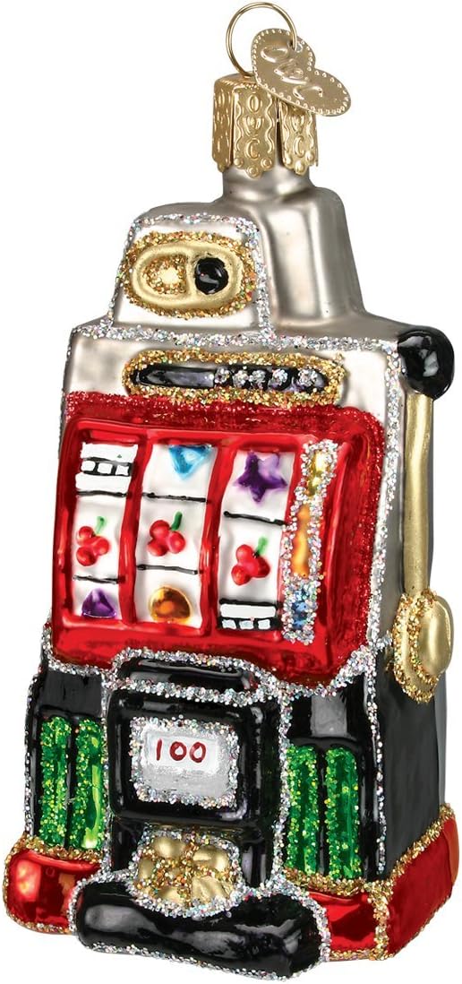 Amazon.com: Old World Christmas Vegas Slot Machine Glass Blown Ornament ...