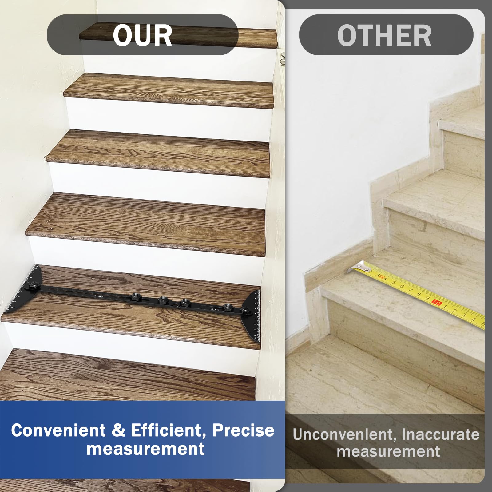 Precision Stair Tread Tool Brass Stair Tread Template Tool - Measuring ...