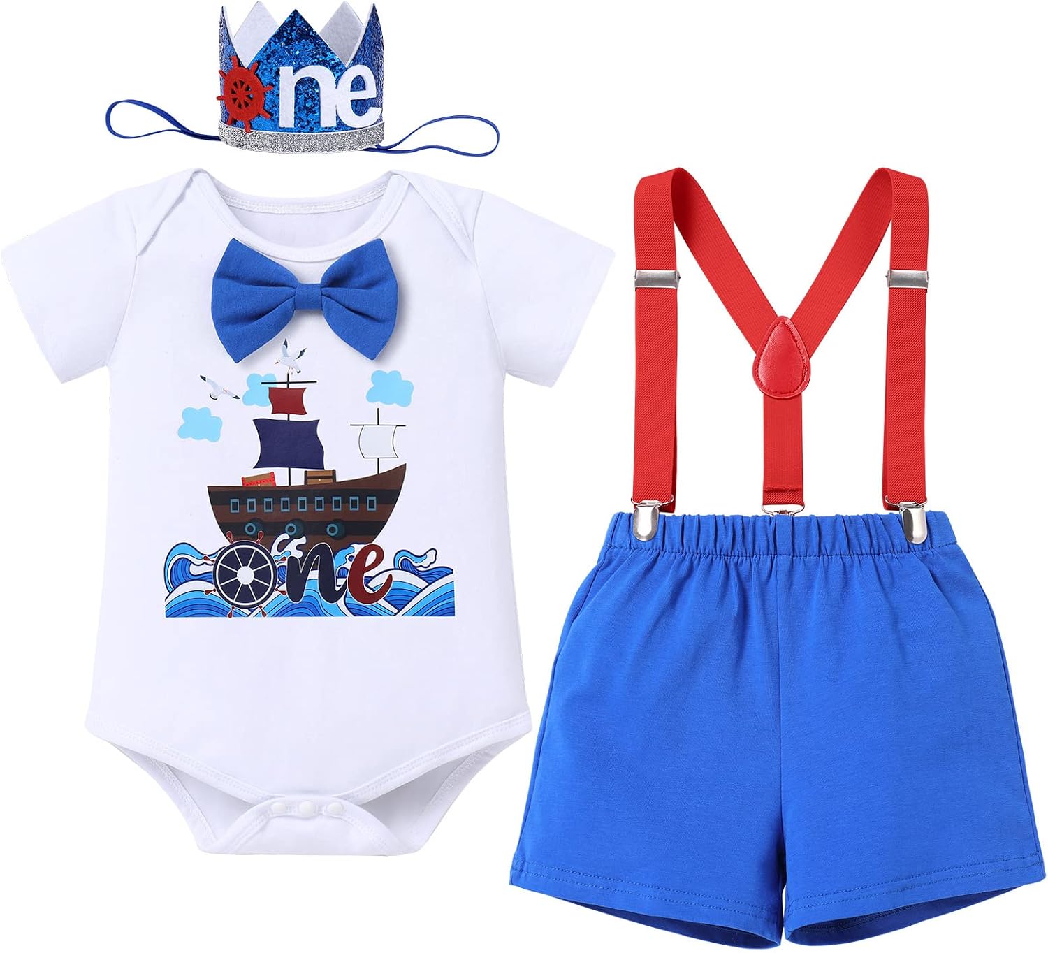 Amazon.com: Baby Boy Nautical Anchor Theme My 1st First Birthday Cake ...