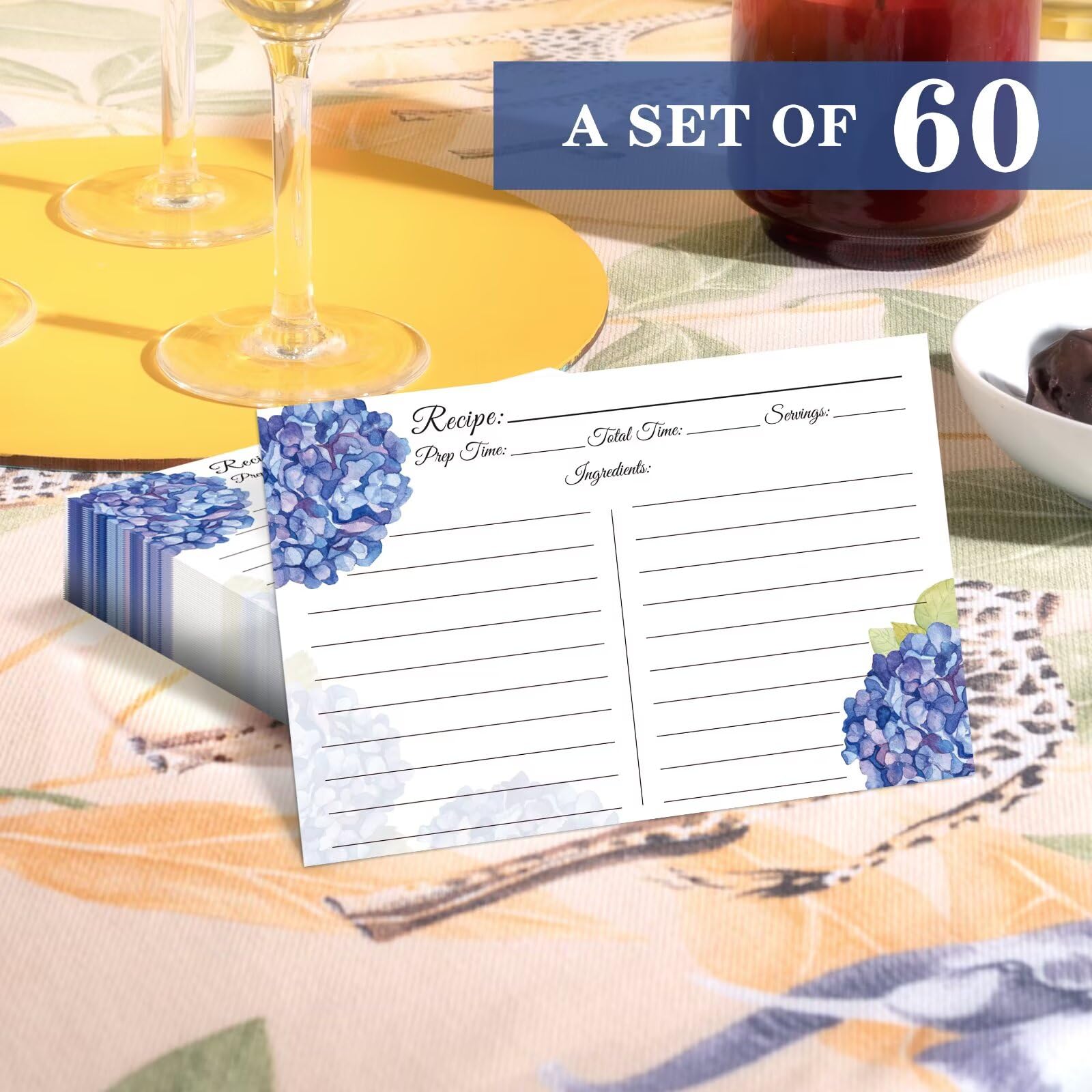 Snapklik.com : Recipe Cards 4x6, Premium Double-Sided Recipe Cards, 60 ...