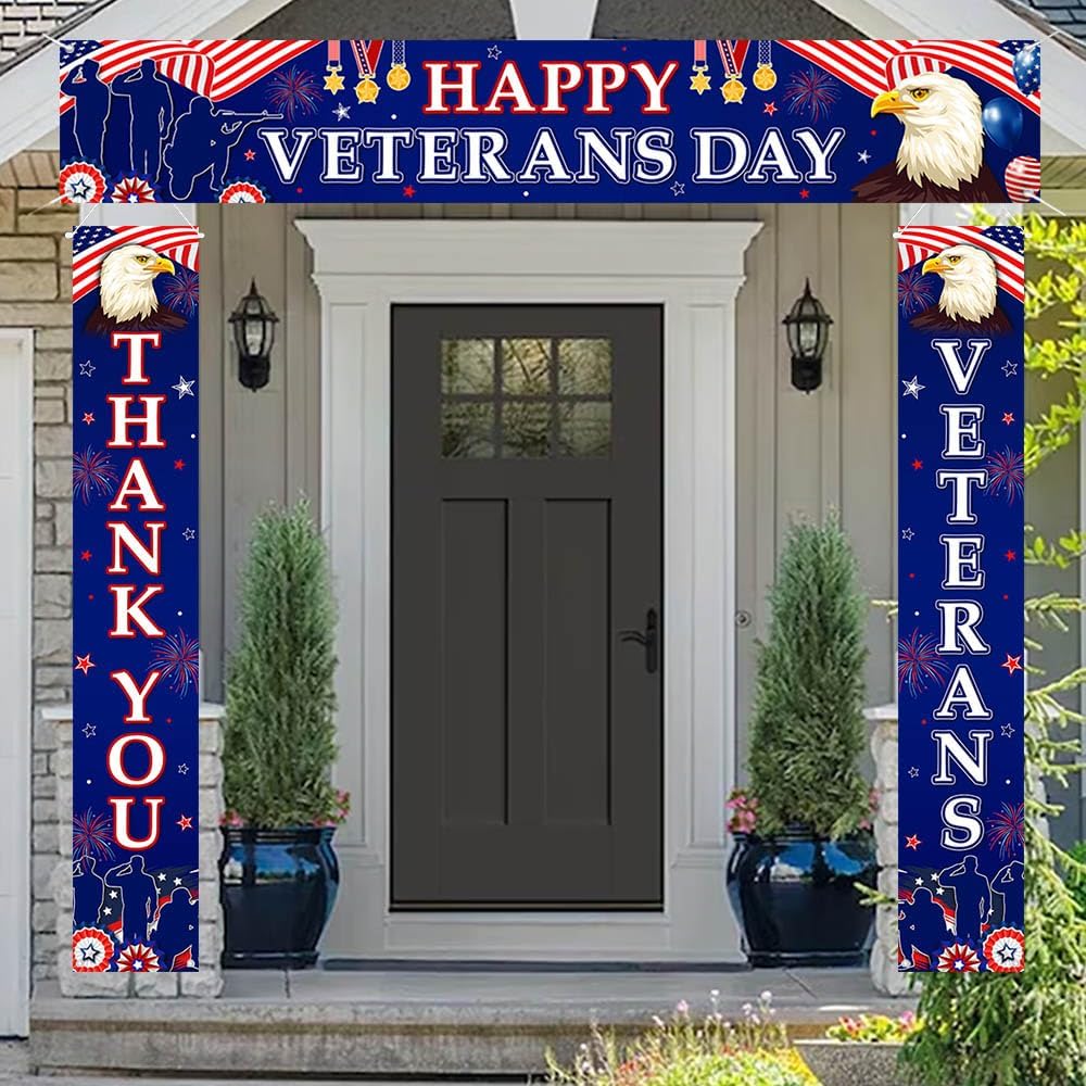 Amazon.com: Veterans Day Decorations,Thank You Veterans Door Cover ...