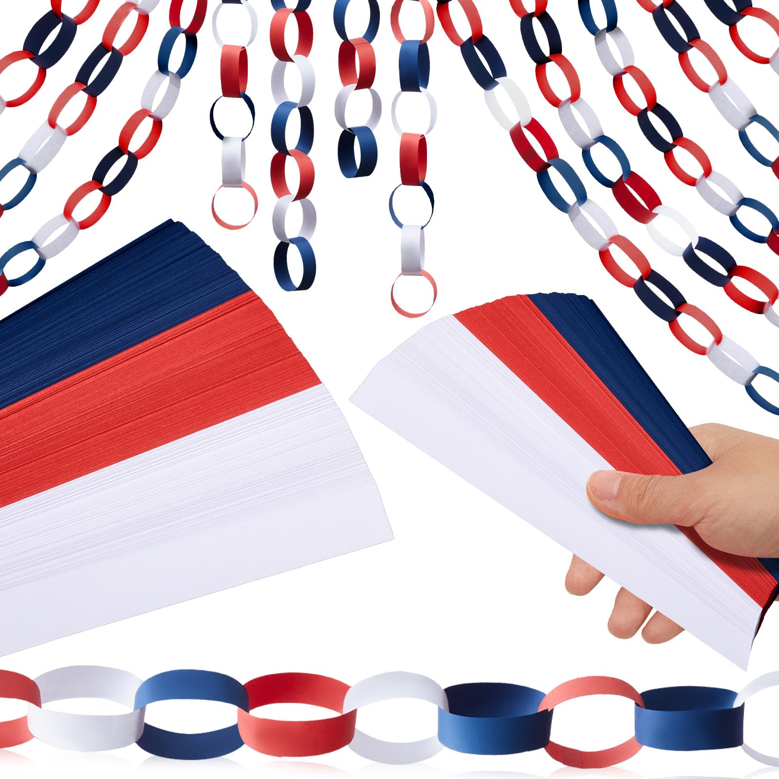 Amazon.com: Lincia 600 Sheet Valentine Paper Chain Garland Construction ...