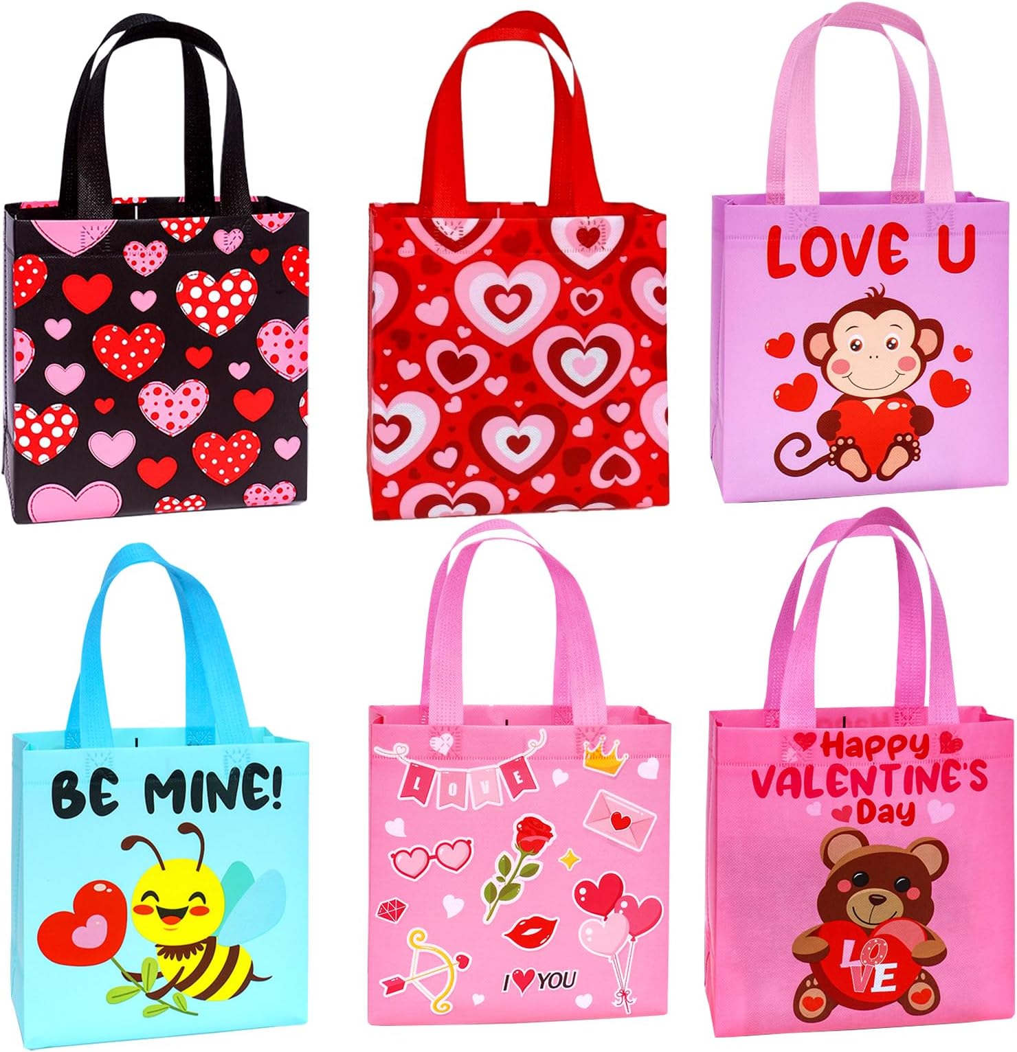 Amazon.com: Hallmark 6" Small Valentine's Day Gift Bags (8 Bags, 4 ...