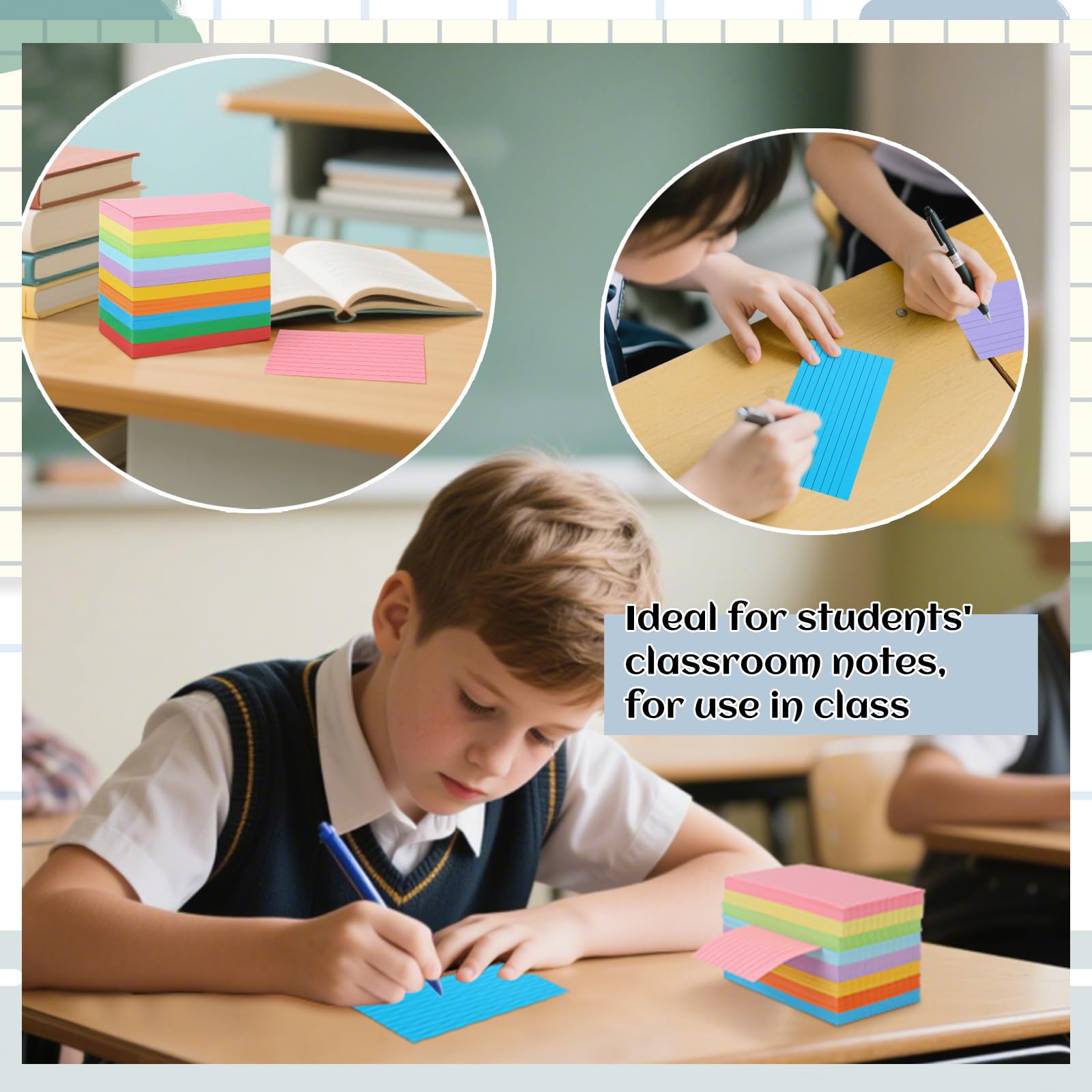 Snapklik.com : Index Cards 3 X 5 Colored, 600 PCS Colorful Flash Index ...