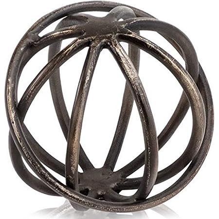 Amazon.com: Metal Decorative Sphere for Home Decor - Black & Gold, Hand ...
