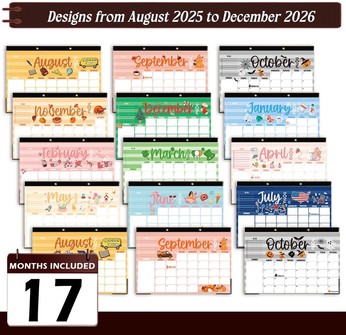 Large Doodle Teacher Desk Calendar 2025-2026 25-26 Philippines | Ubuy