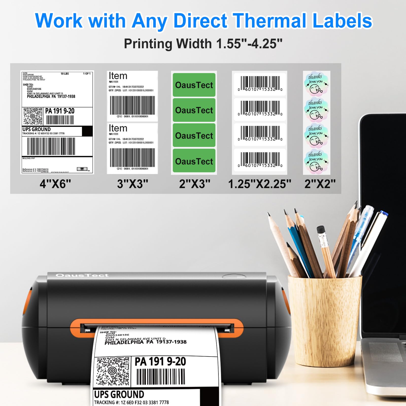 Snapklik.com : USB Thermal Label Printer, 1.57" - 4.3" Width Thermal ...