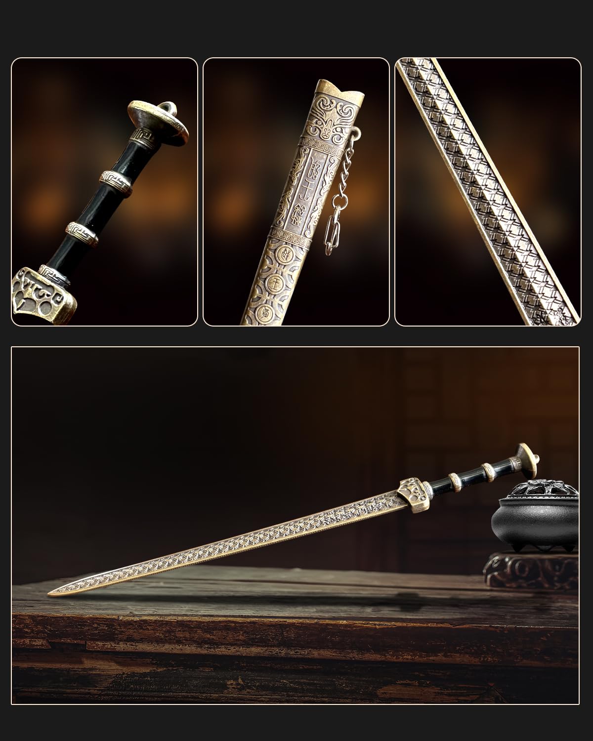 Envelope Slitter Ancient Sword Letter Opener With Sheath & Display ...