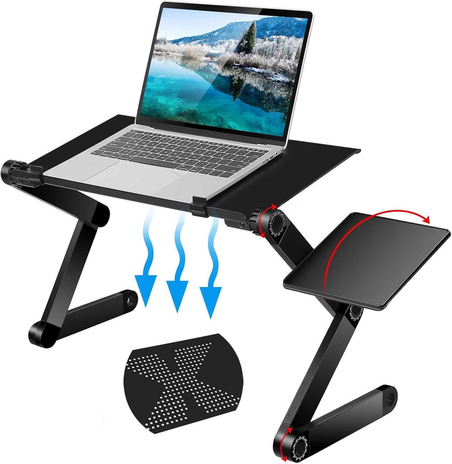 Amazon.com: TeqHome Adjustable Laptop Stand, Aluminum Portable Laptop ...