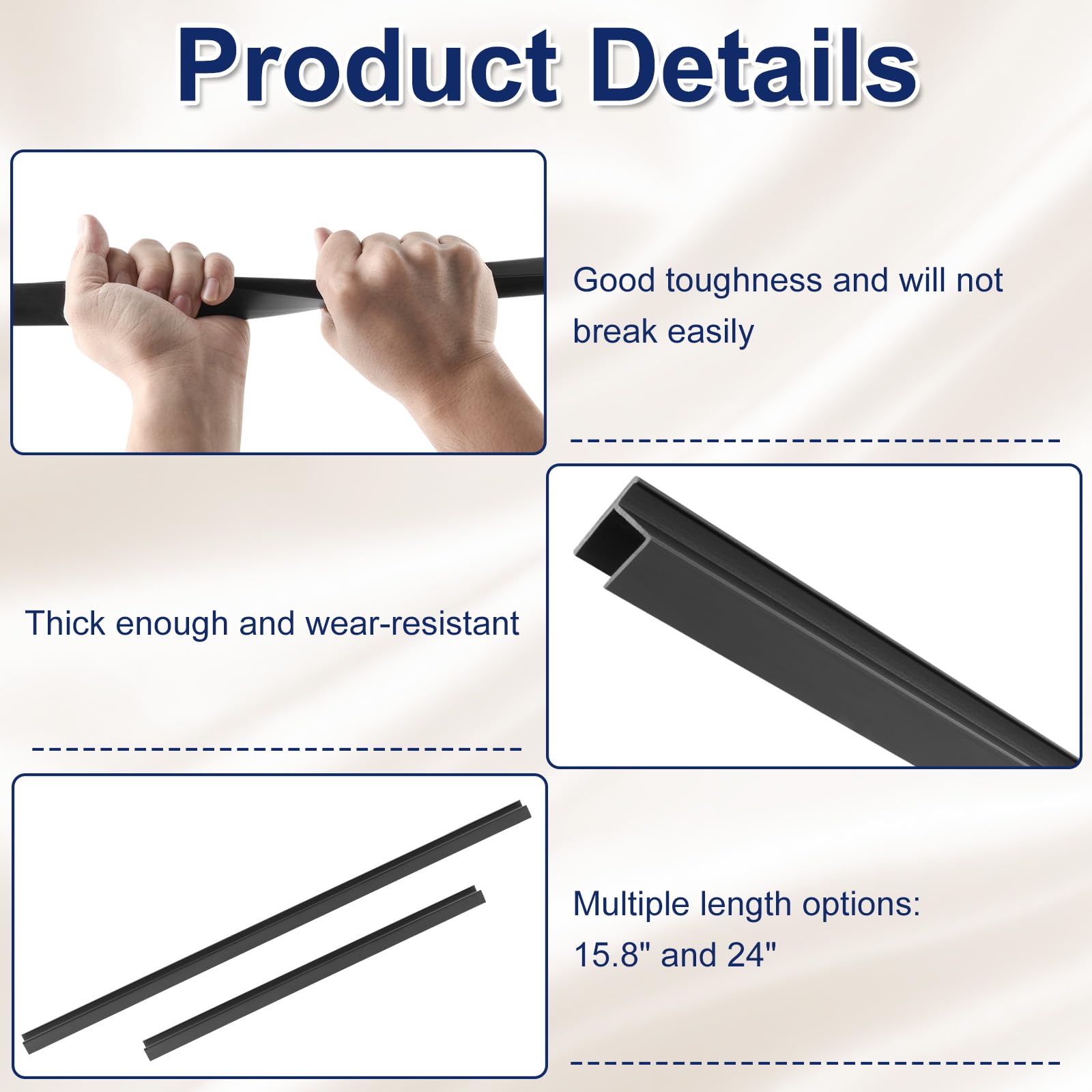 Snapklik.com : 4 Pieces Hanging File Rails 24 Inch PVC Drawer Black ...