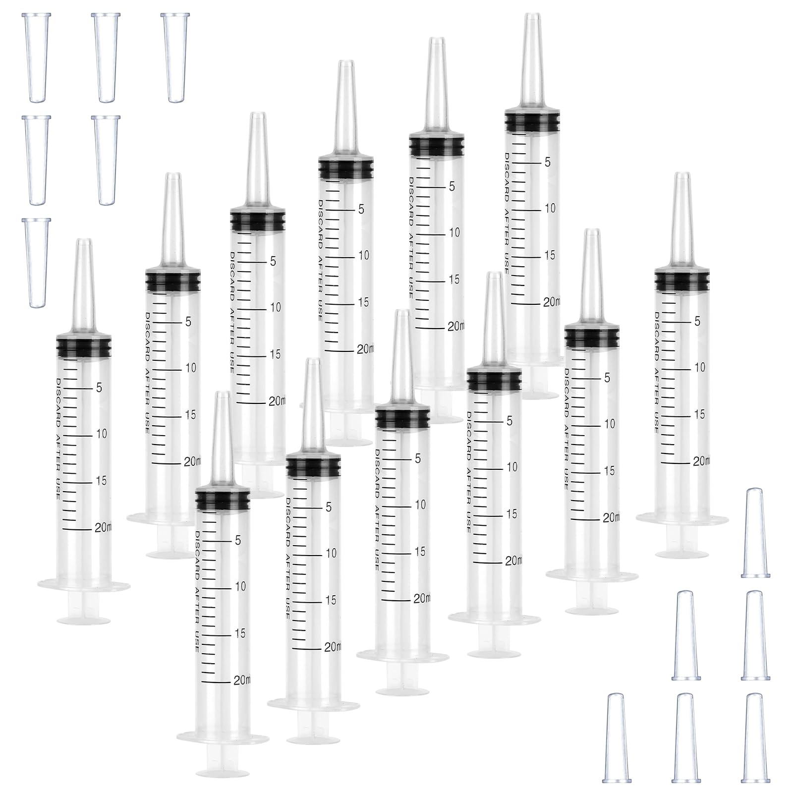 20ML Scientific Lab Measuring Syringe, 12Pcs No Needle Syringe Set ...