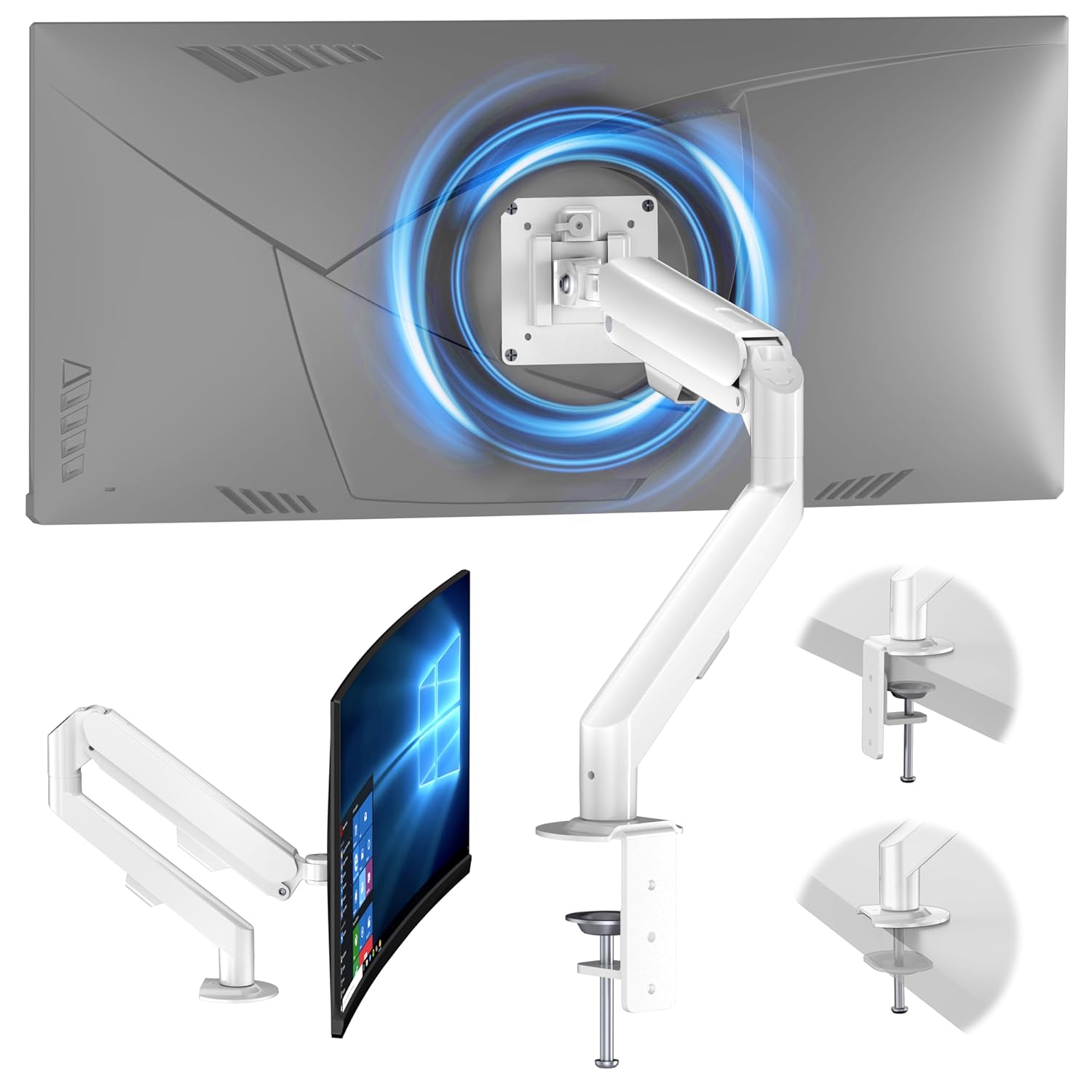 HEYMIX LIFE Single Monitor Arm, VESA Mount Aluminum Gas Spring ...