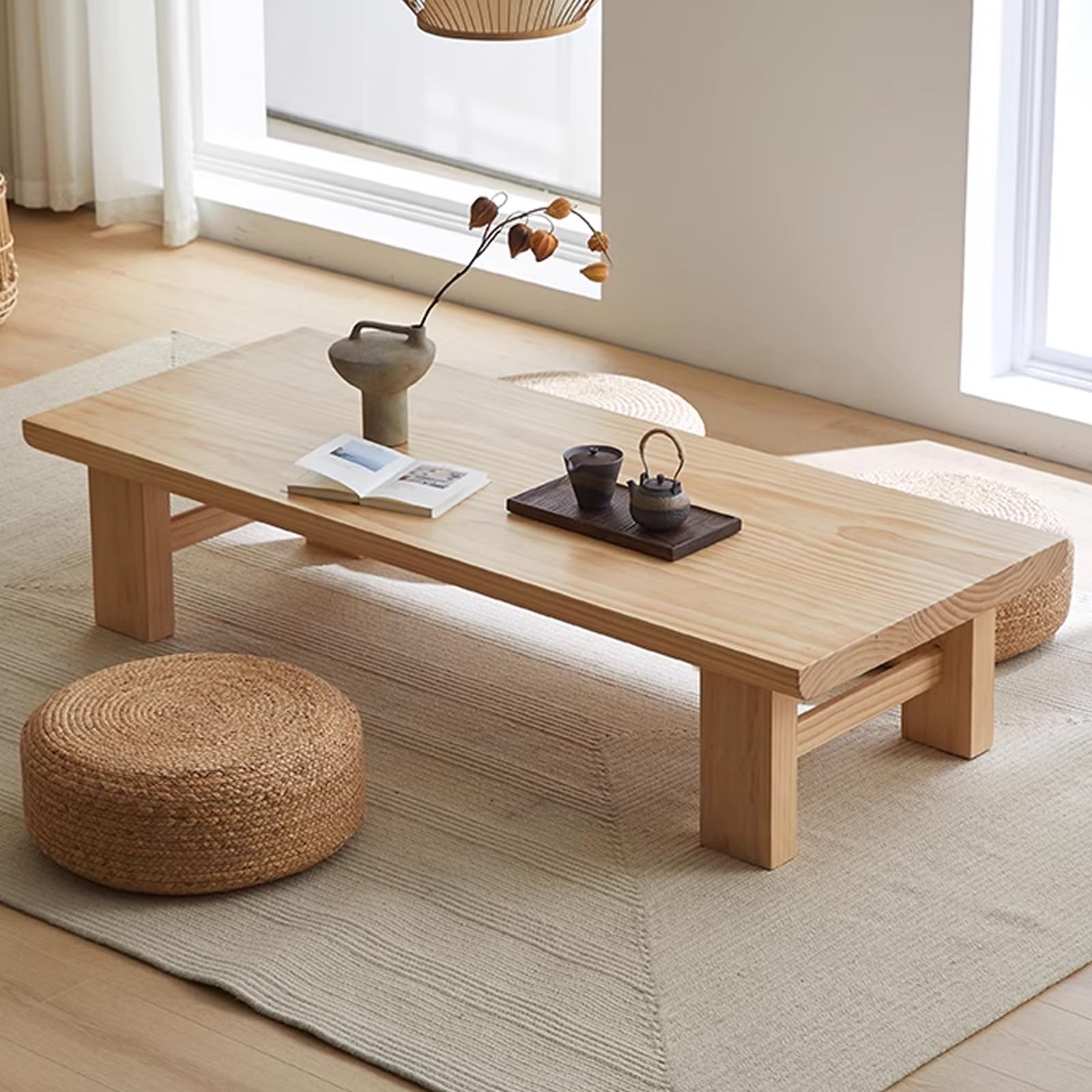 Amazon.com: ZENCIX Low Coffee Table for Sitting on The Floor, Japanese ...