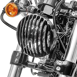 Amazon.com: Headlight Grill Cover compatible with Harley Davidson Dyna ...