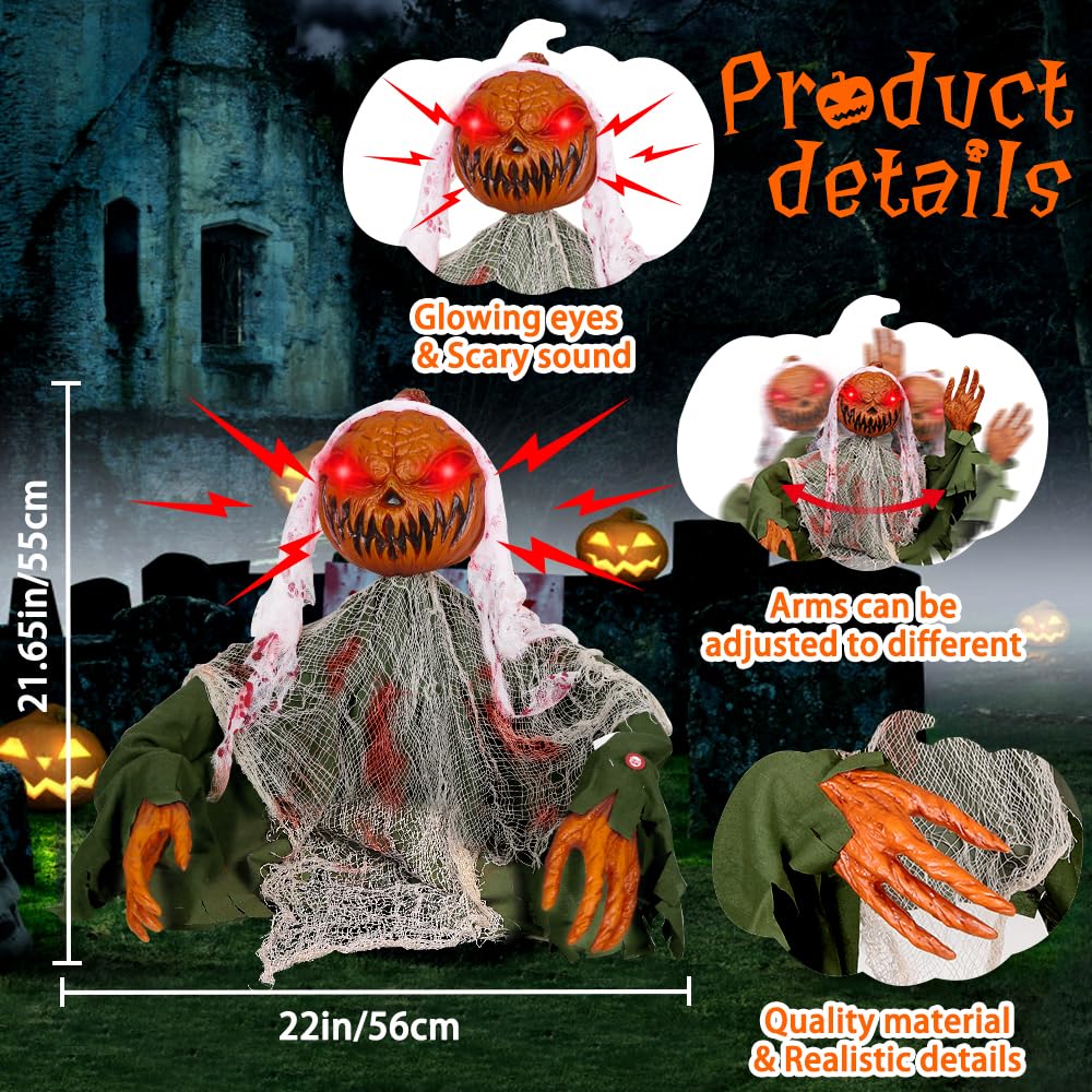YUJUN Halloween Animated Zombie Groundbreaker Decoration Halloween LED ...