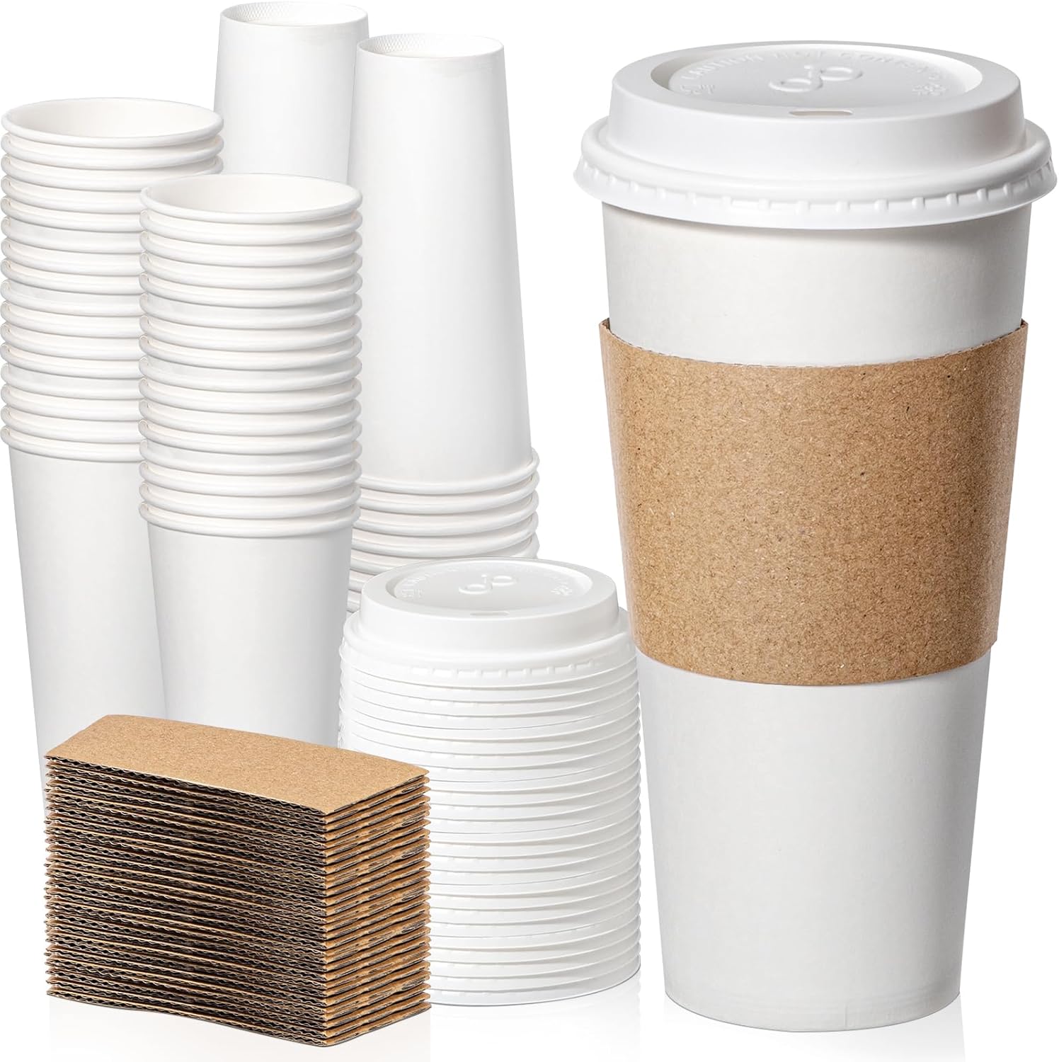 Amazon.com: Fit Meal Prep 50 Pack 24 oz Disposable Coffee Cups with ...