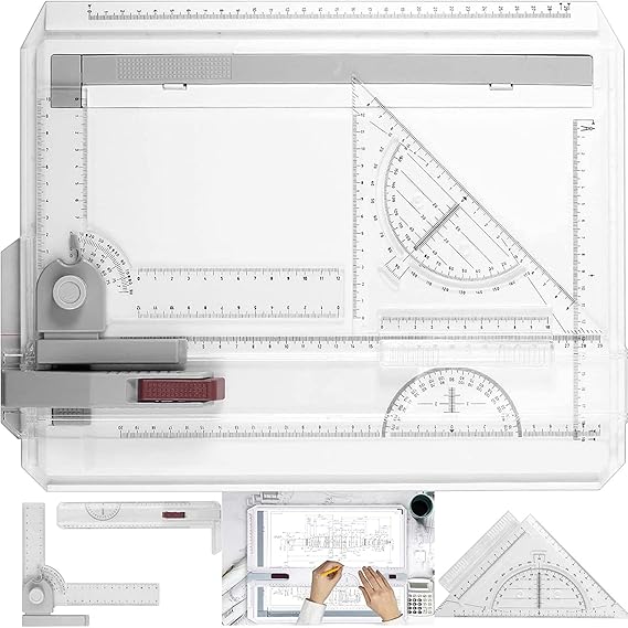 eSynic A4 Drawing Board Set A4 Multifunction Drafting Table Adjustable ...