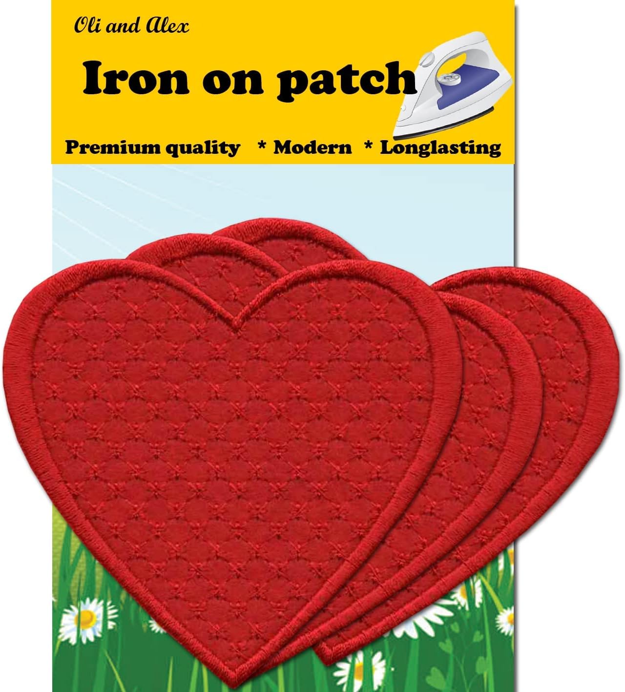 Amazon.com: 4 inch Red Sequin Heart - Valentine - Embroidered Iron on Patch